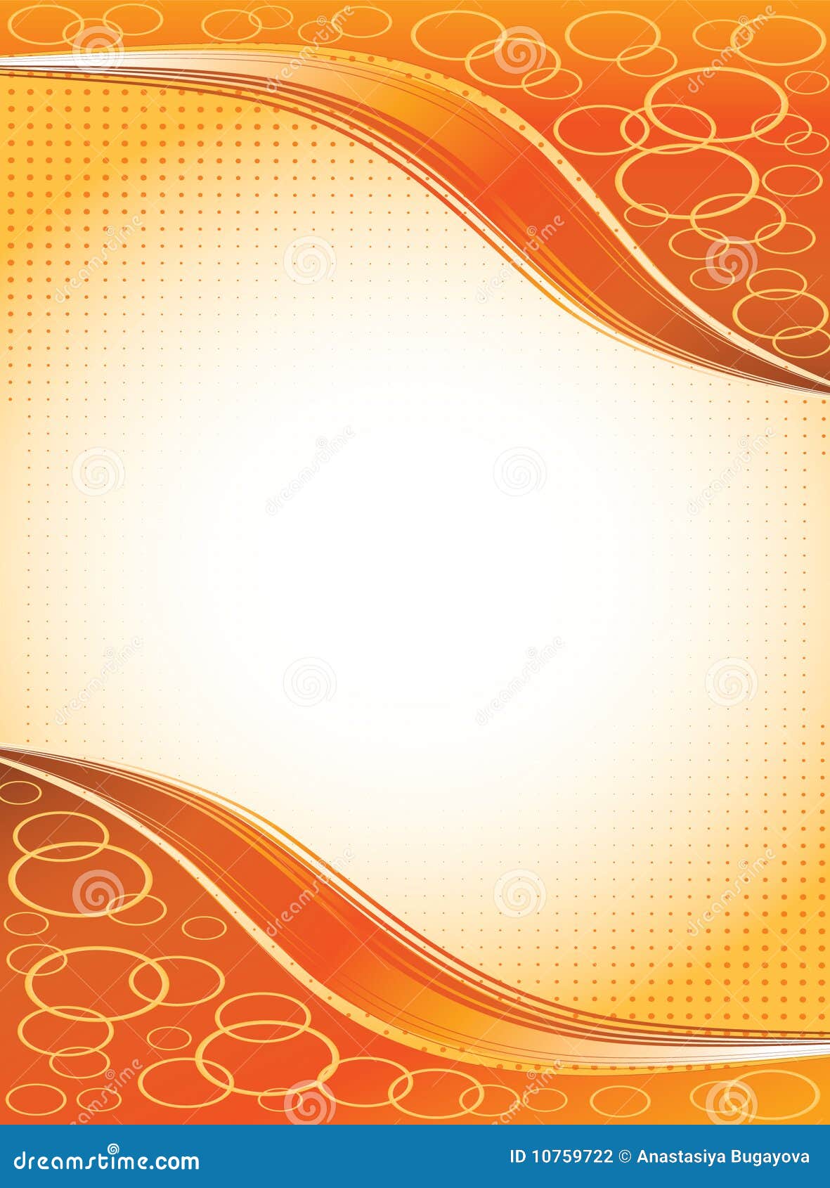 Orange frame with waves stock vector. Illustration of concept - 10759722