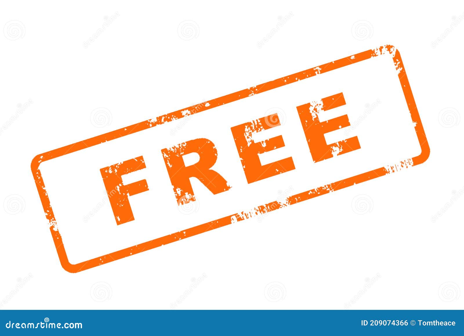 Orange "Free" Stamp Stock Illustration - Illustration of concept ...