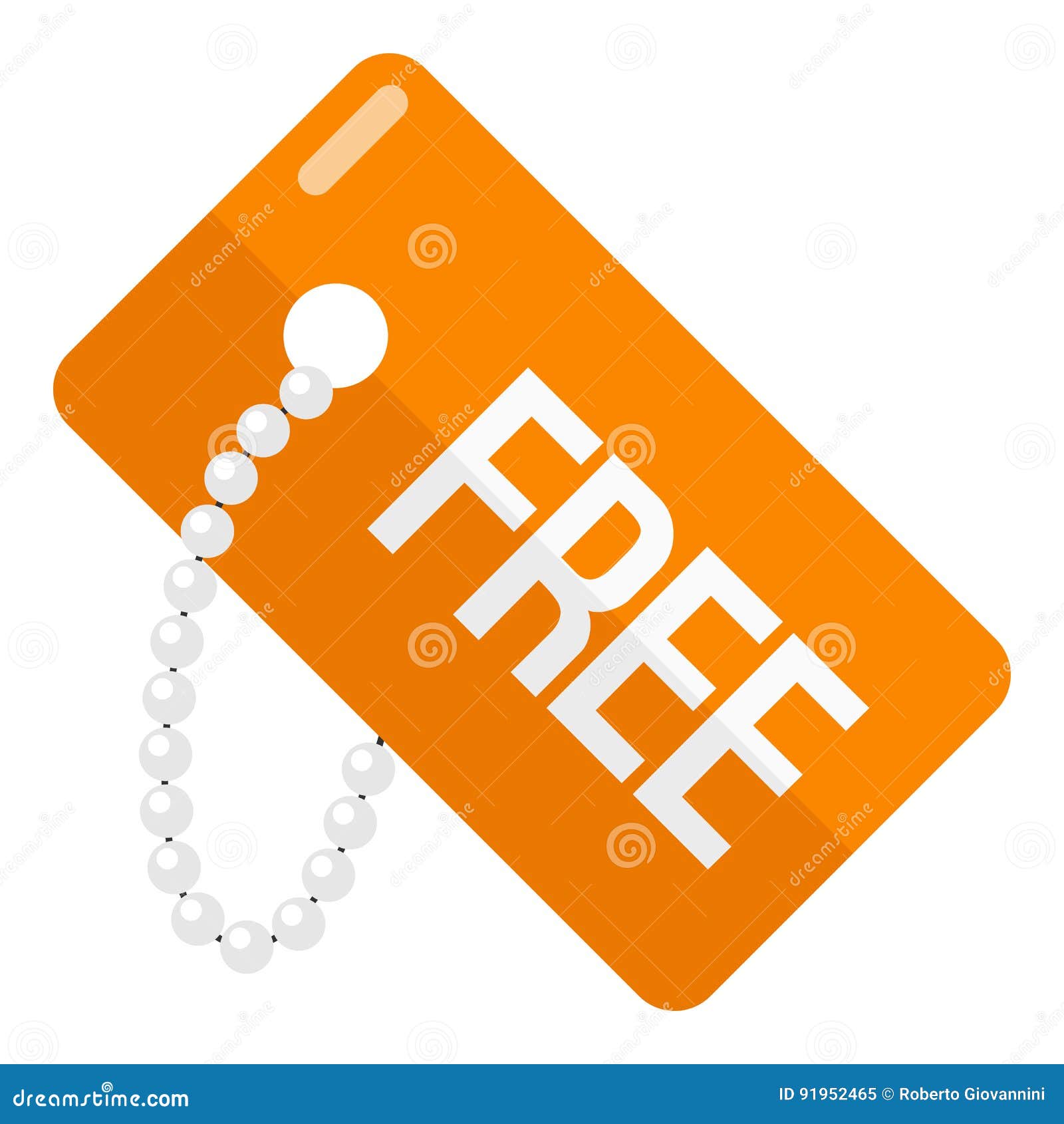 Orange Free Tag Flat Icon Isolated on White Stock Vector - Illustration ...