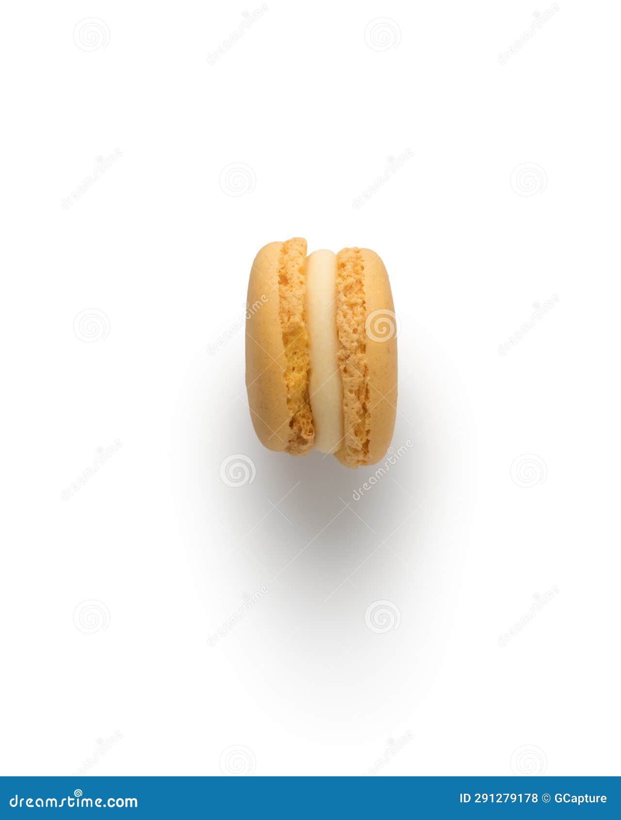 Orange French Macaron Top View Isolated on White with Shadow Stock ...