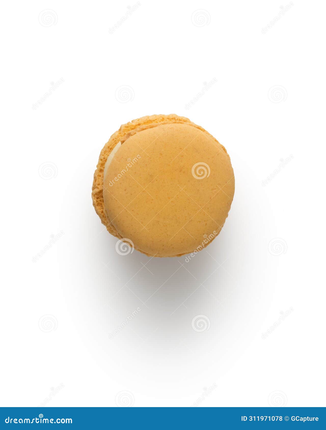 Orange French Macaron Top View Isolated on White with Shadow Stock ...
