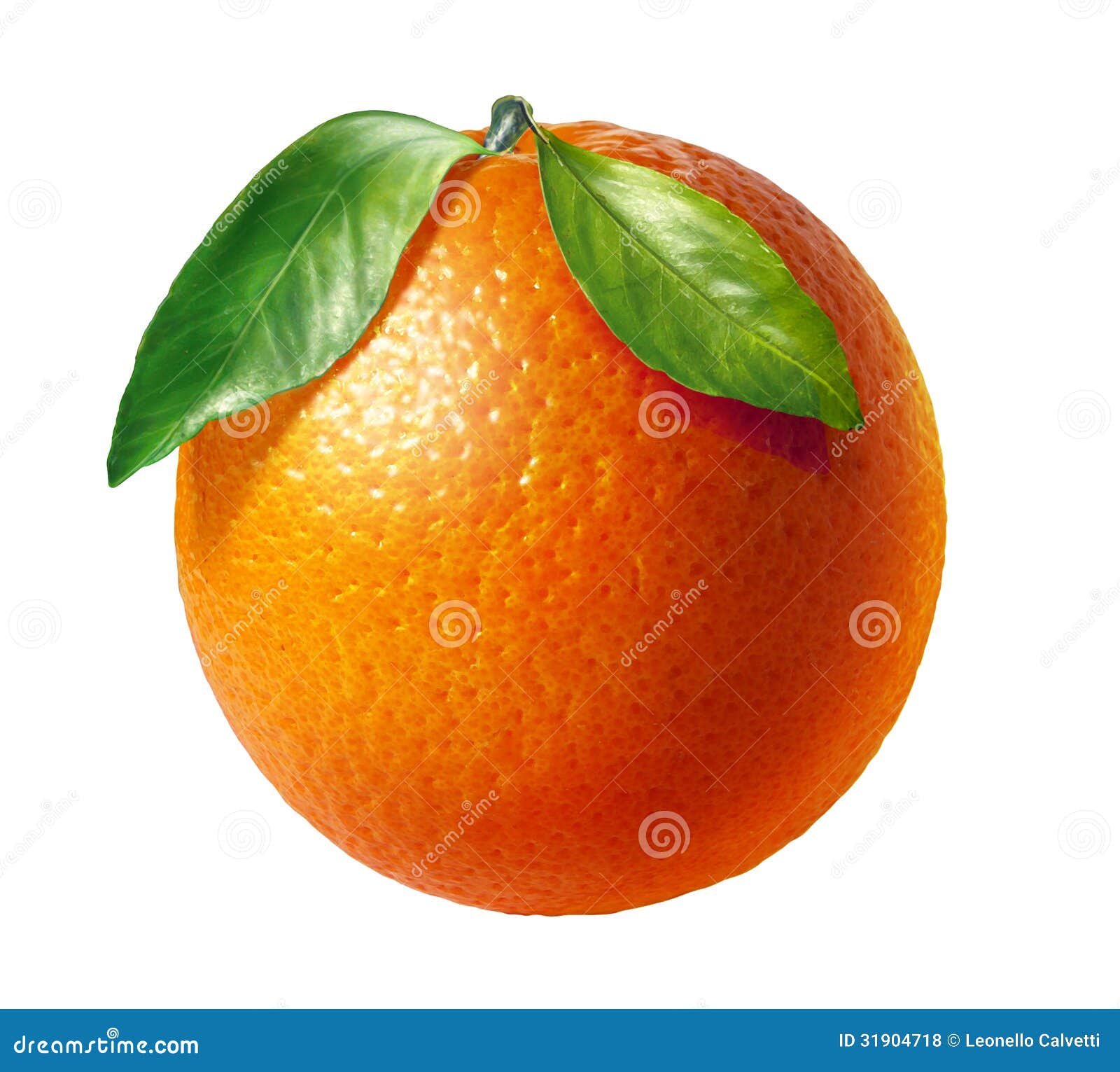 Orange Fruit With Leaf
