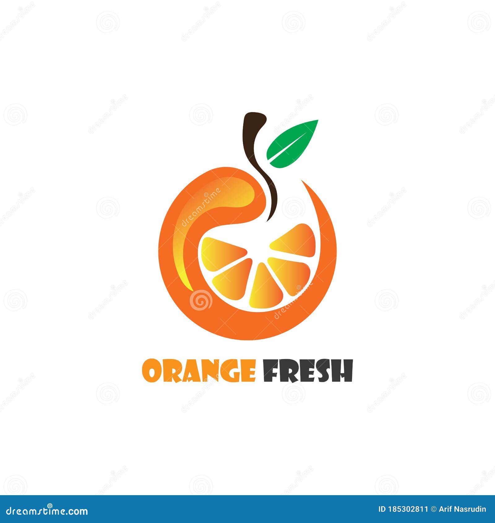 Orange Fresh Logo Creative Template Icon Illustration Design Stock ...