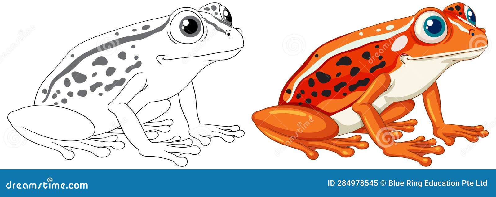Orange Frog Cartoon stock vector. Illustration of clip - 284978545
