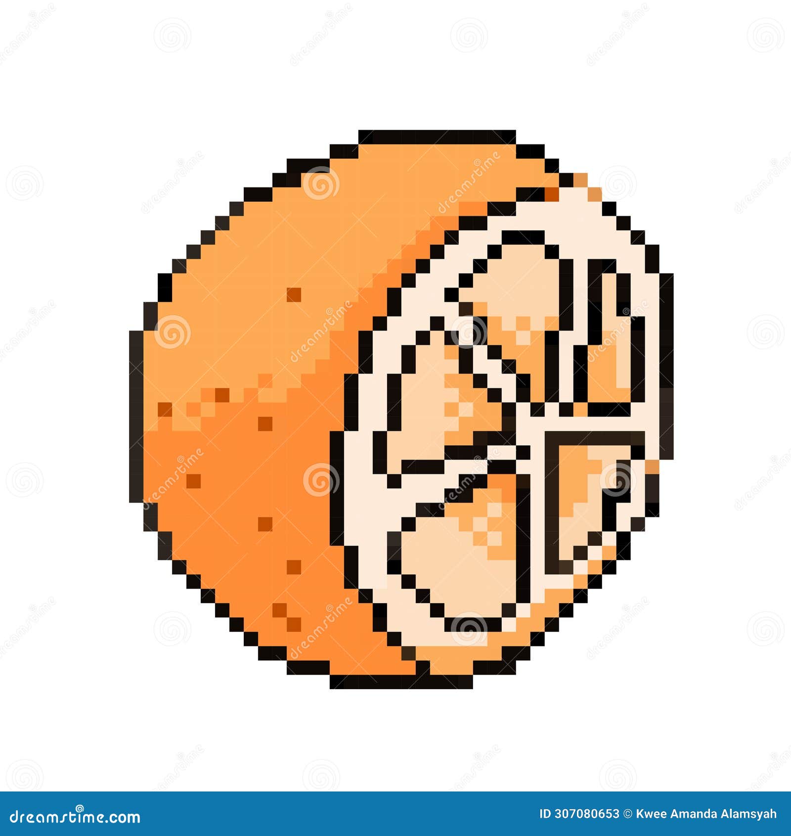 Orange Fruit Pixel Art Styled Vector Drawing Stock Vector ...