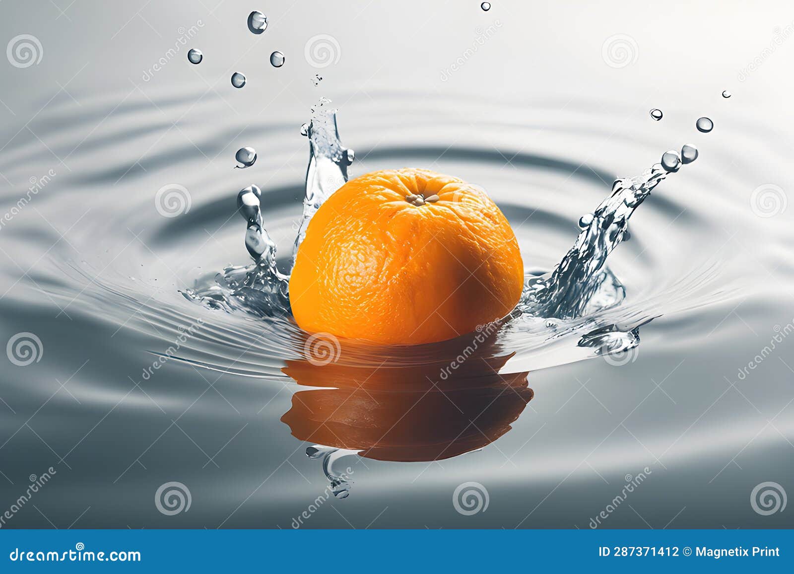 Orange Fruit Floating in Water Stock Illustration - Illustration of ...