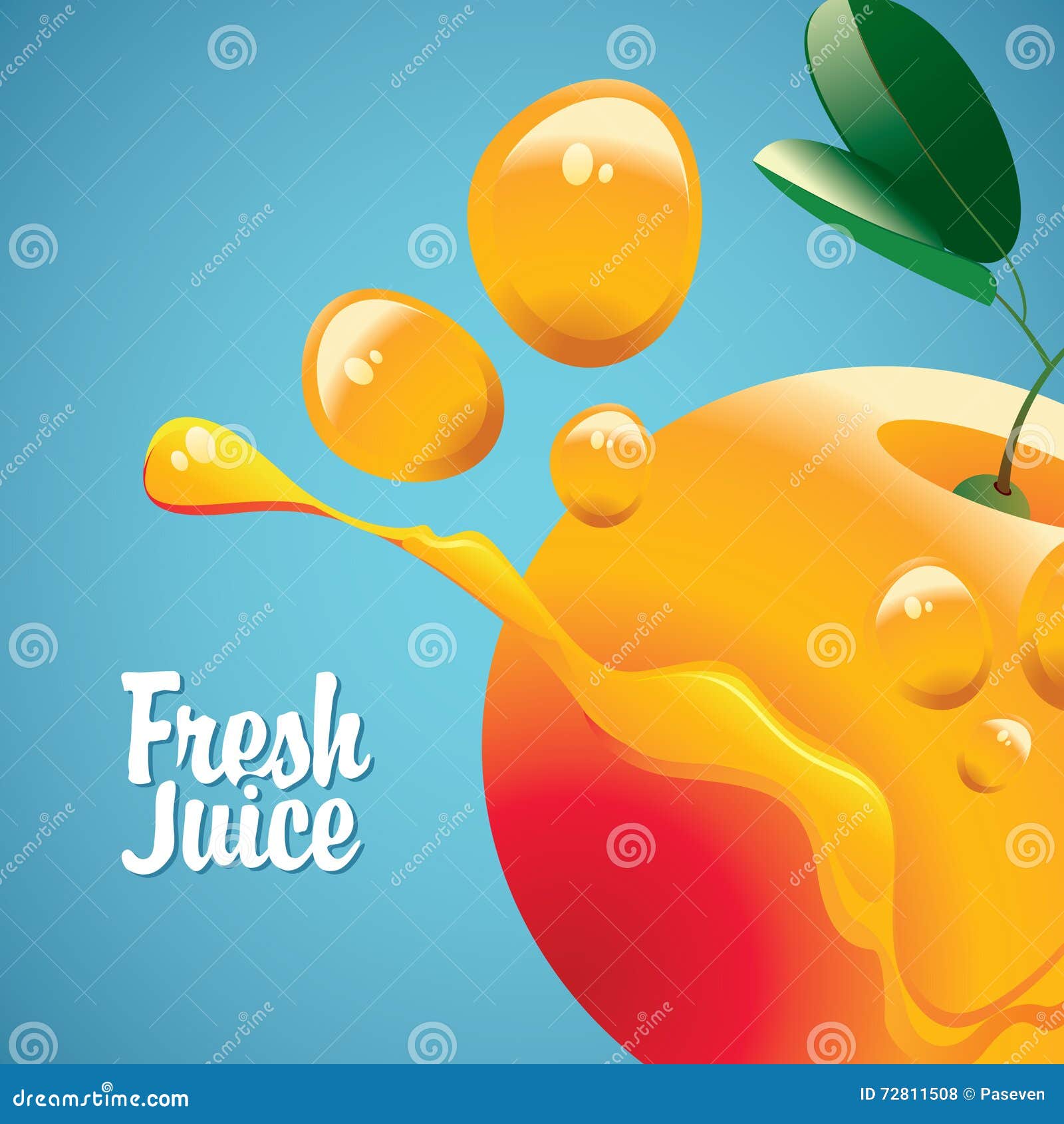 Orange Fruit and Fresh Juice Splash Stock Vector - Illustration of ...