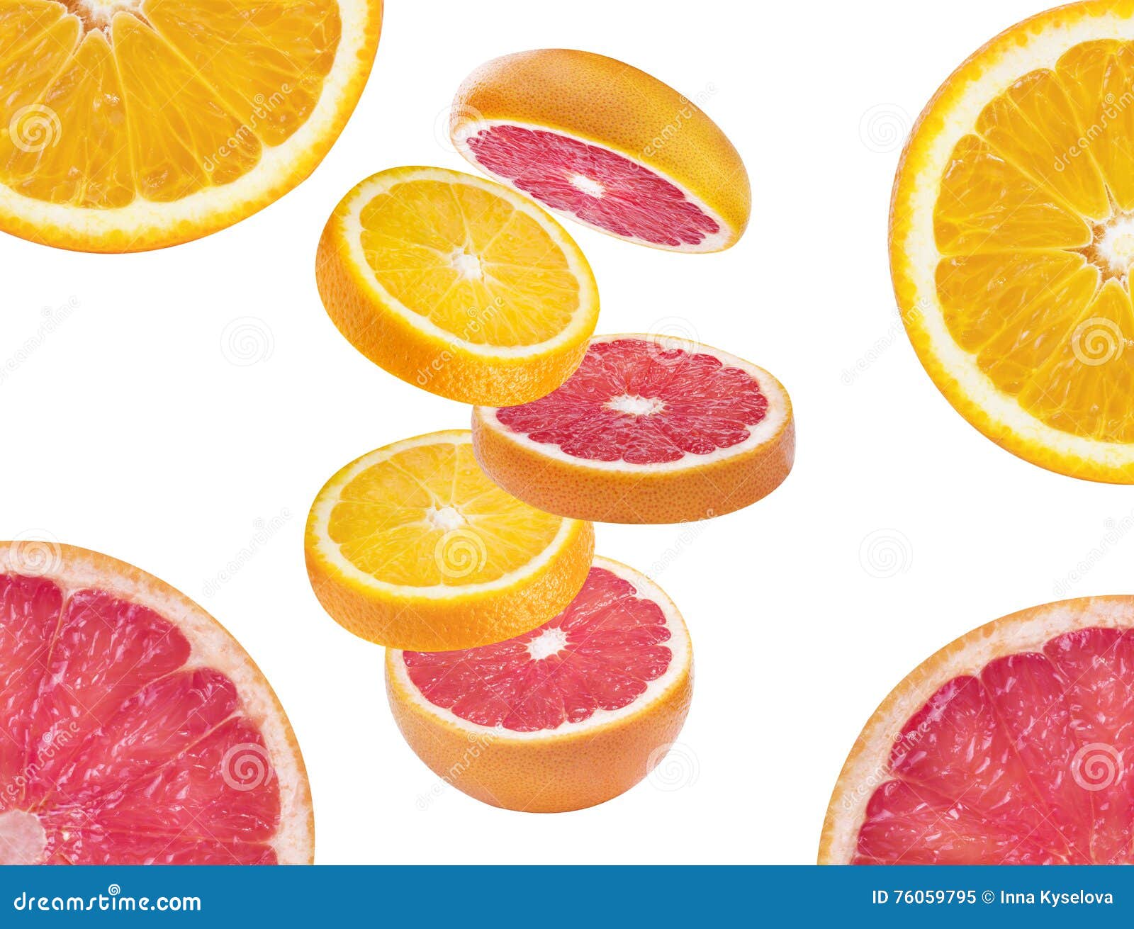 Orange Fruit and Grapefruit Isolated on White Stock Image - Image of ...