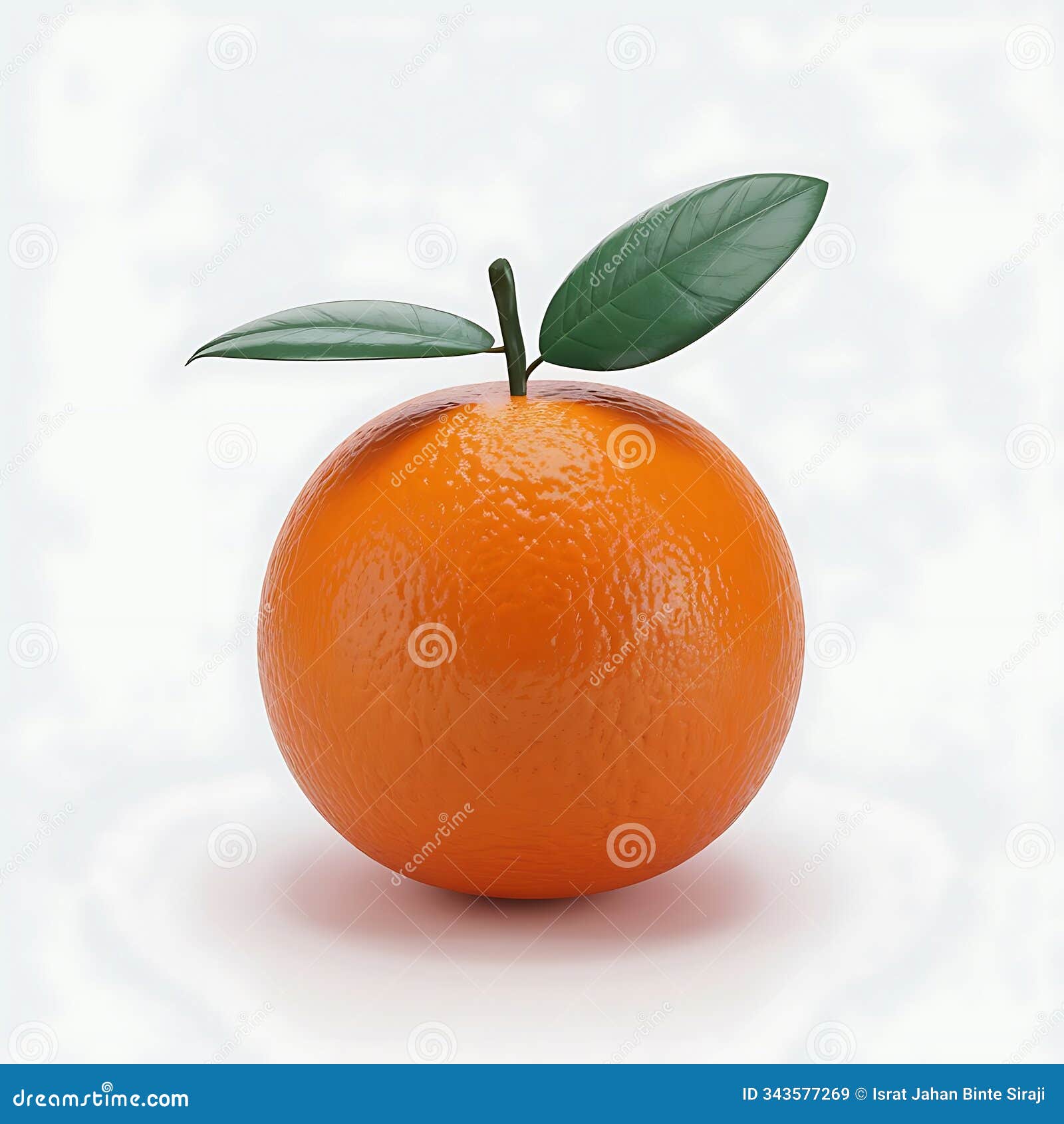 Orange Fruit with Green Leaves Isolated on the White Background Stock ...