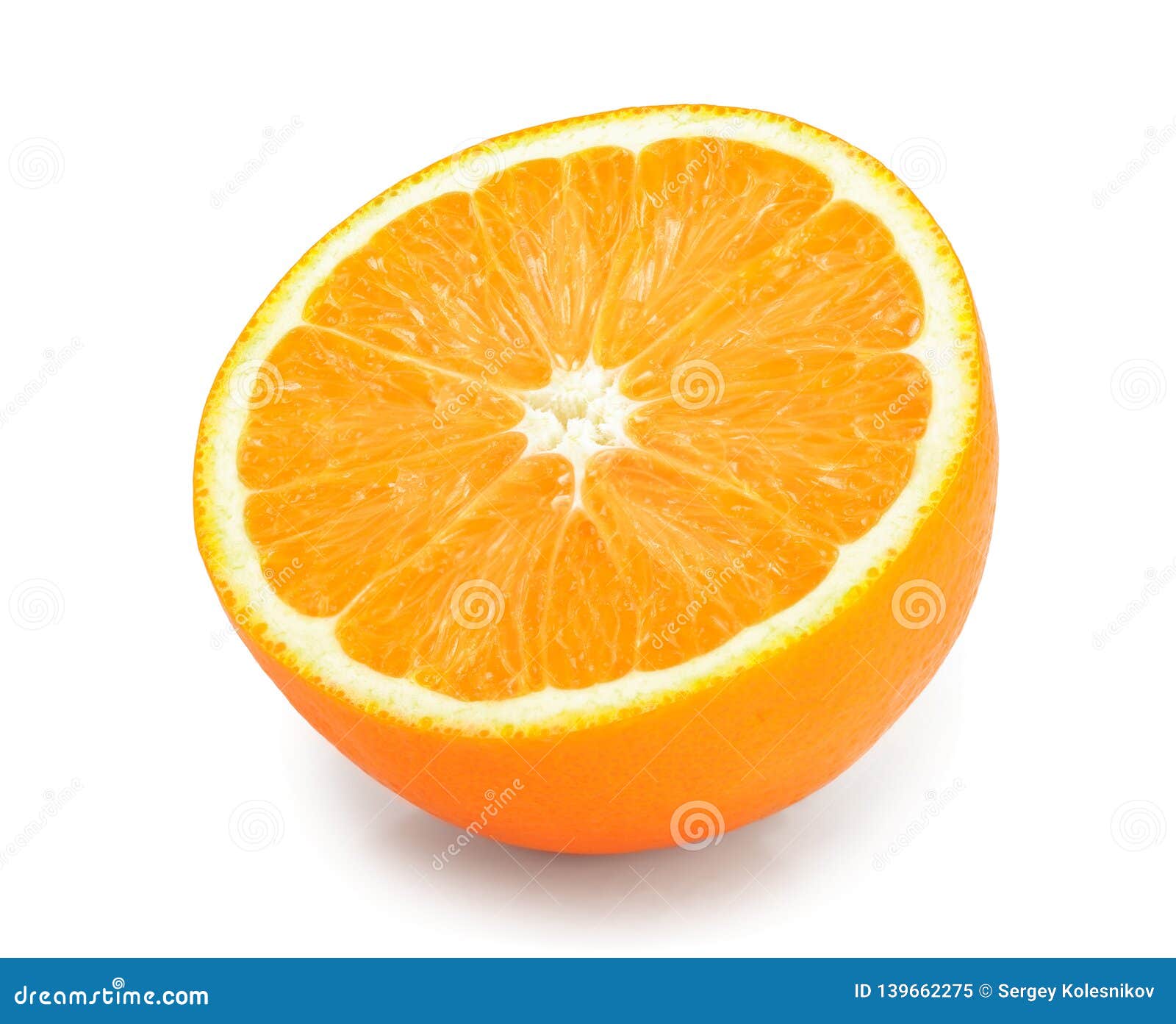 Orange Fruit Half Isolated on White Background Stock Image - Image of ...