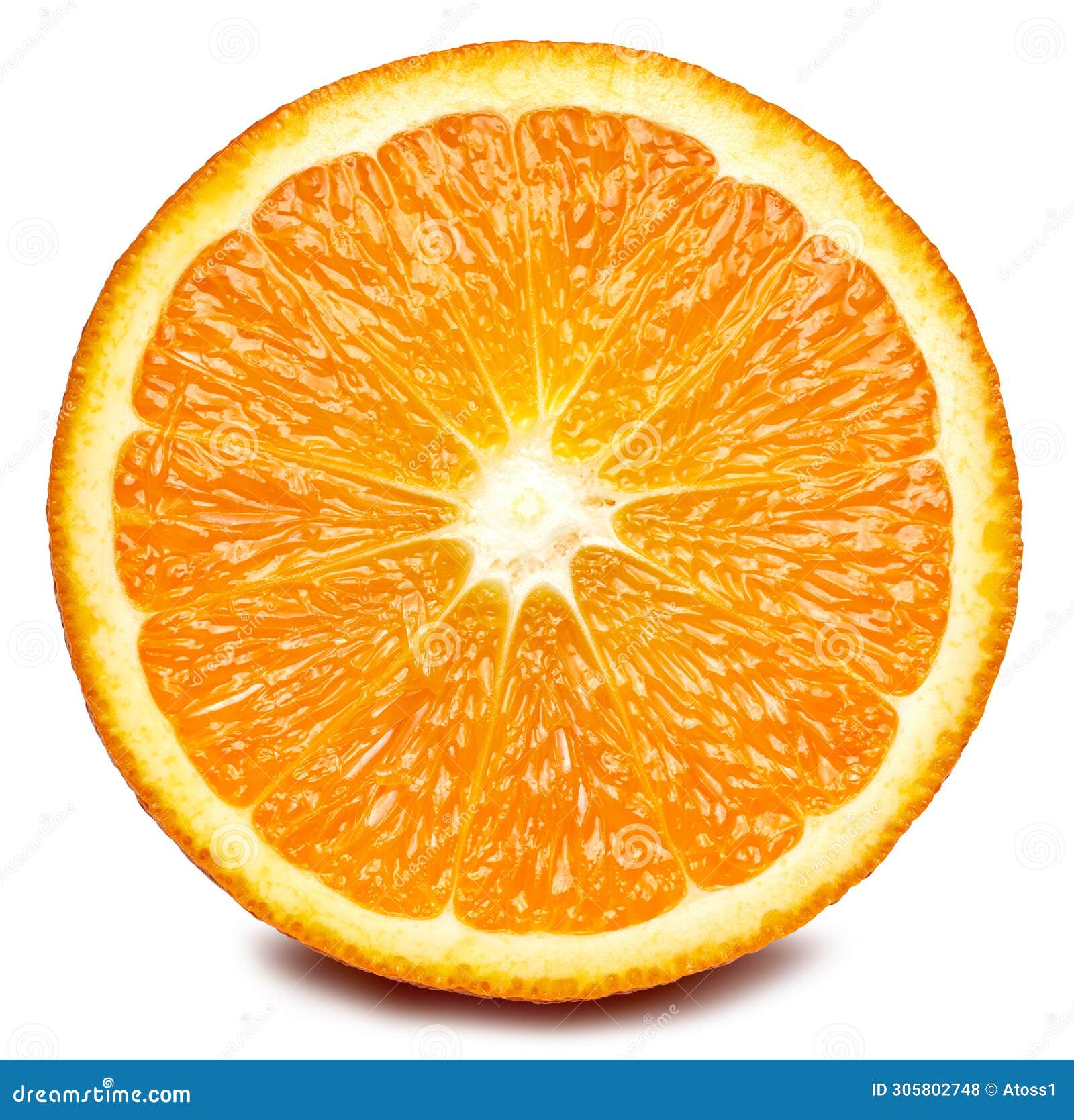 Orange Half Isolated on White Background Stock Photo - Image of ripe ...