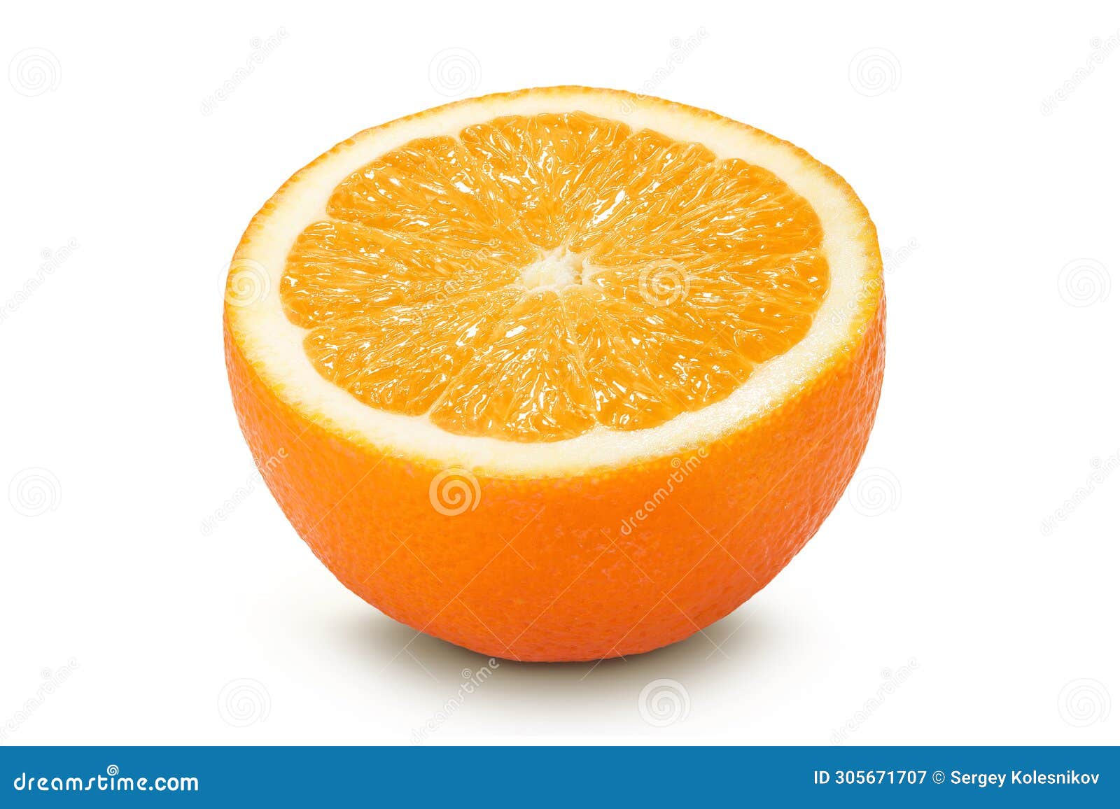 Orange Fruit Half Isolated on White Background with Full Depth of Field ...