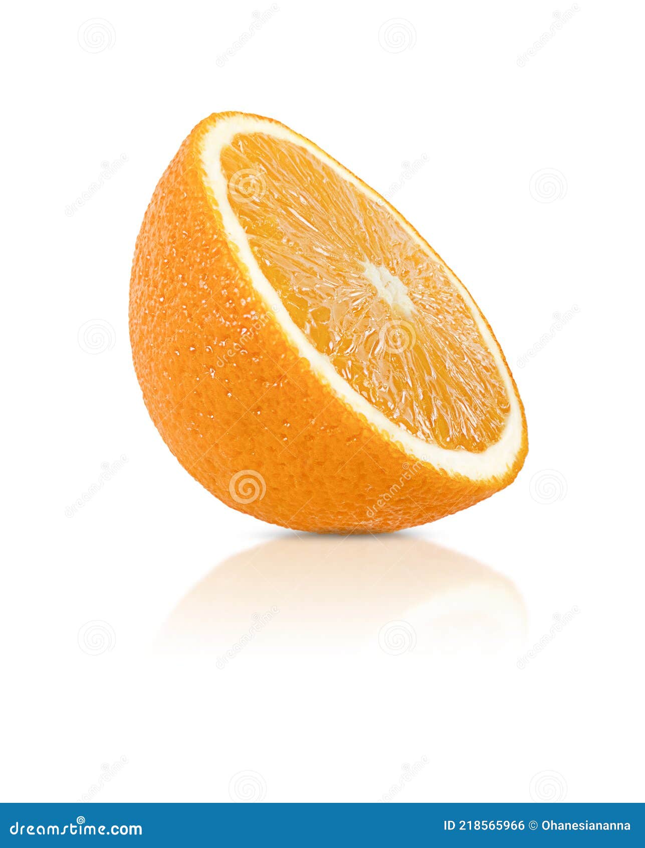 Orange Fruit Half Isolated on White Background with Shadow and ...