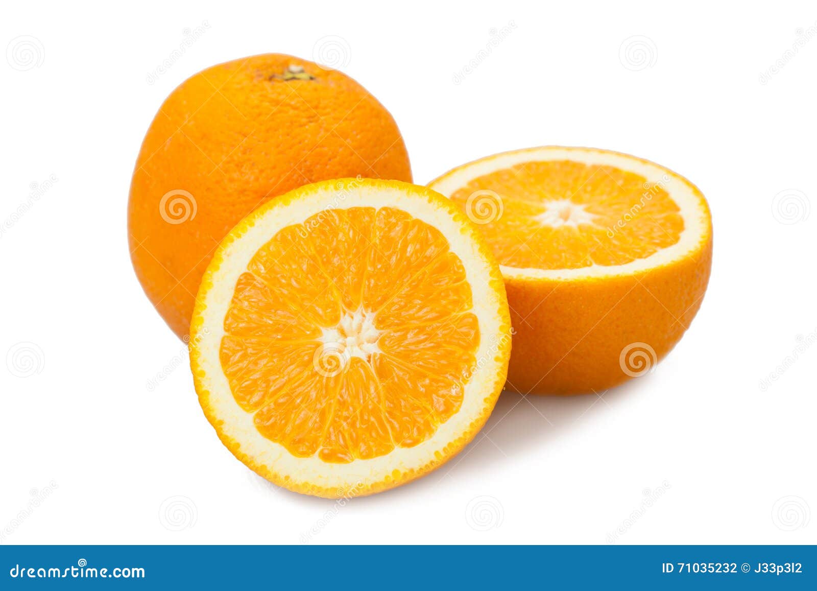 Orange Fruit Half and Two Segments Stock Photo - Image of bright ...