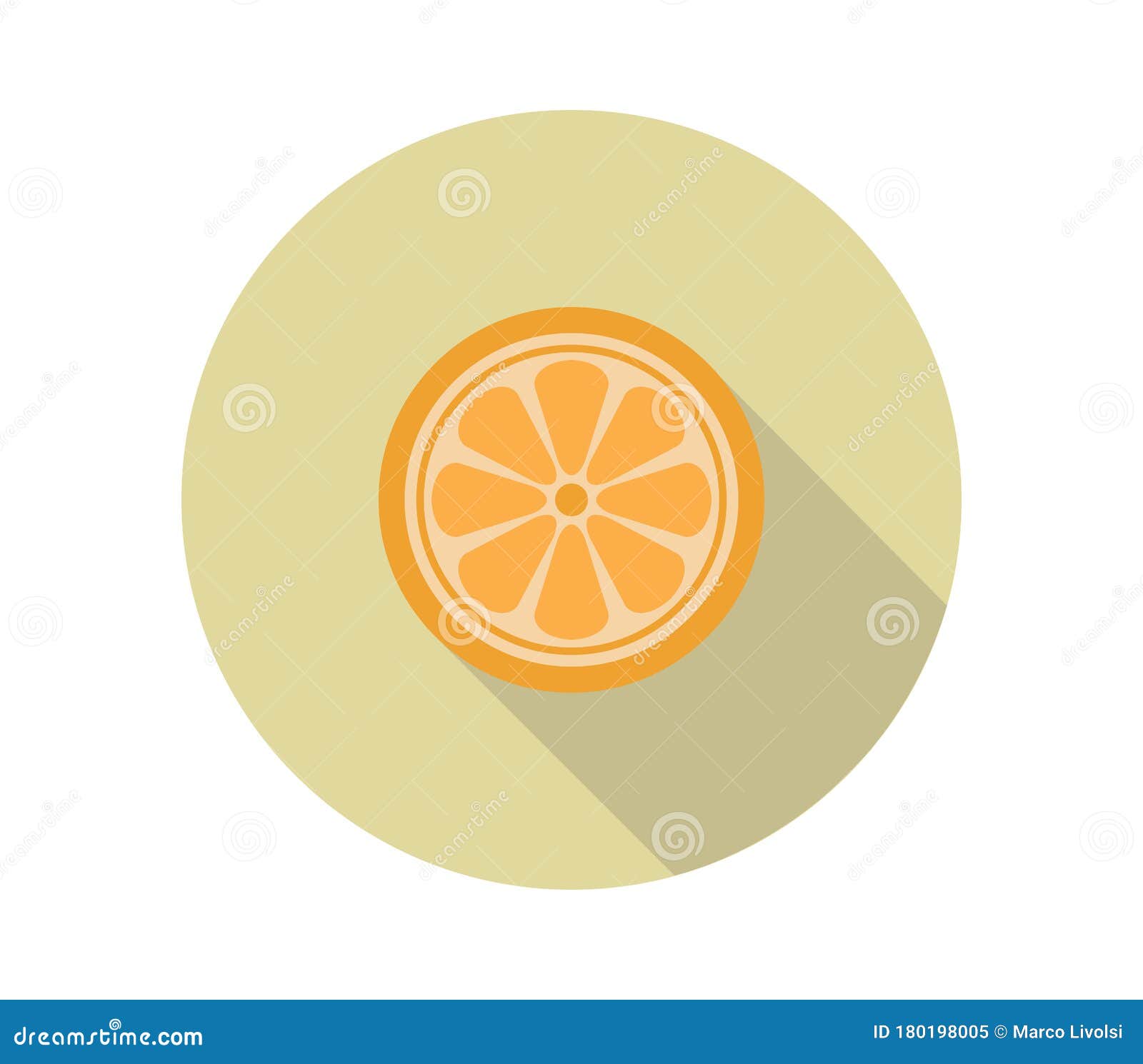 Orange Fruit Icon Illustrated in Vector on White Background Stock ...