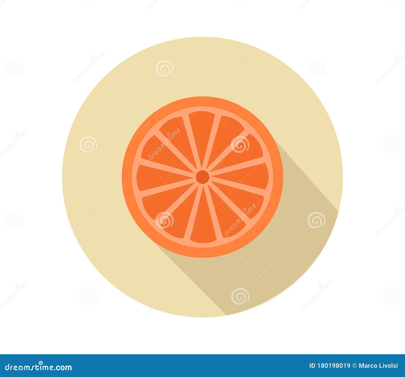Orange Fruit Icon Illustrated in Vector on White Background Stock ...