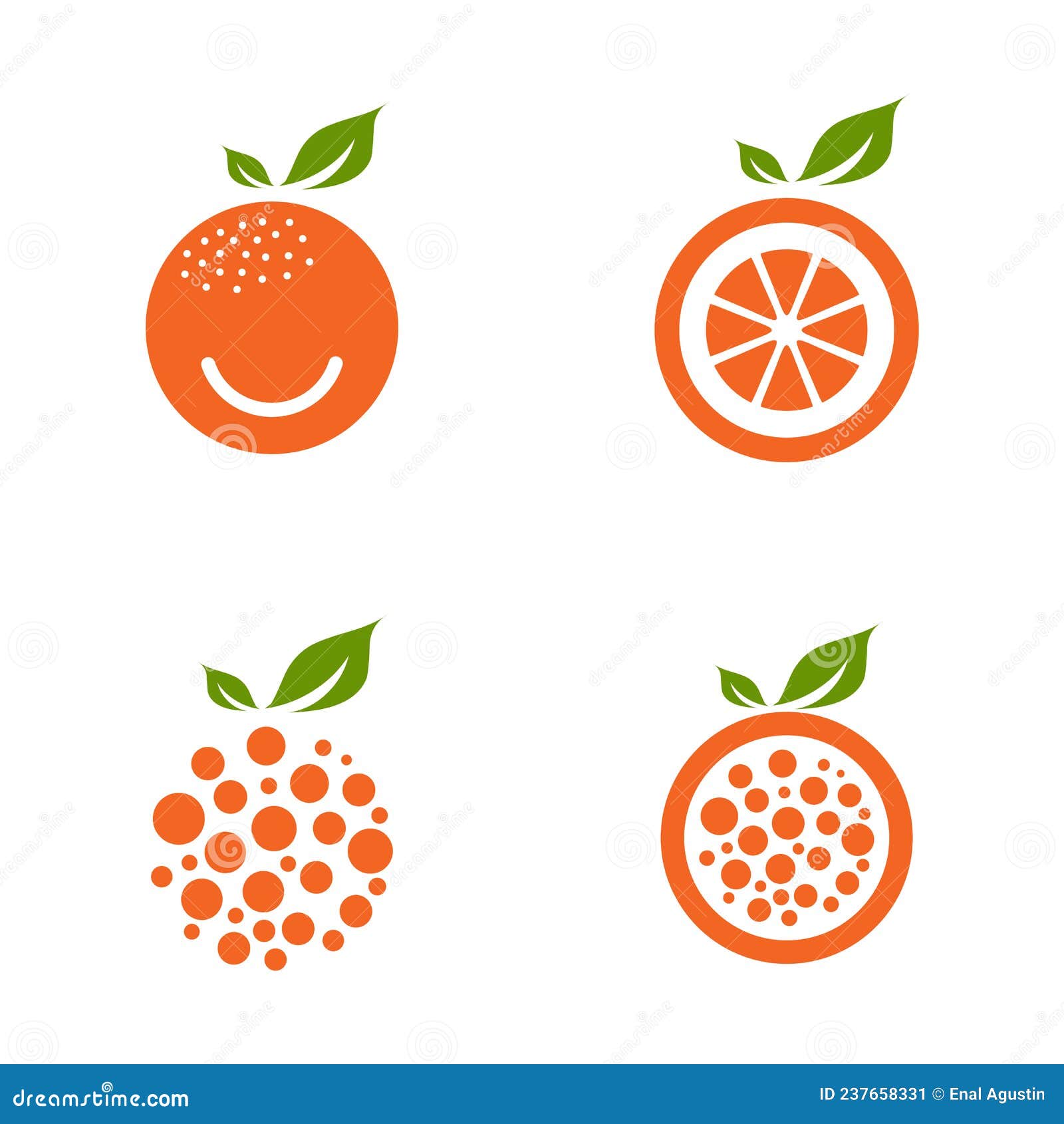 Orange Fruit Icon Set Logo Design Stock Vector - Illustration of ...
