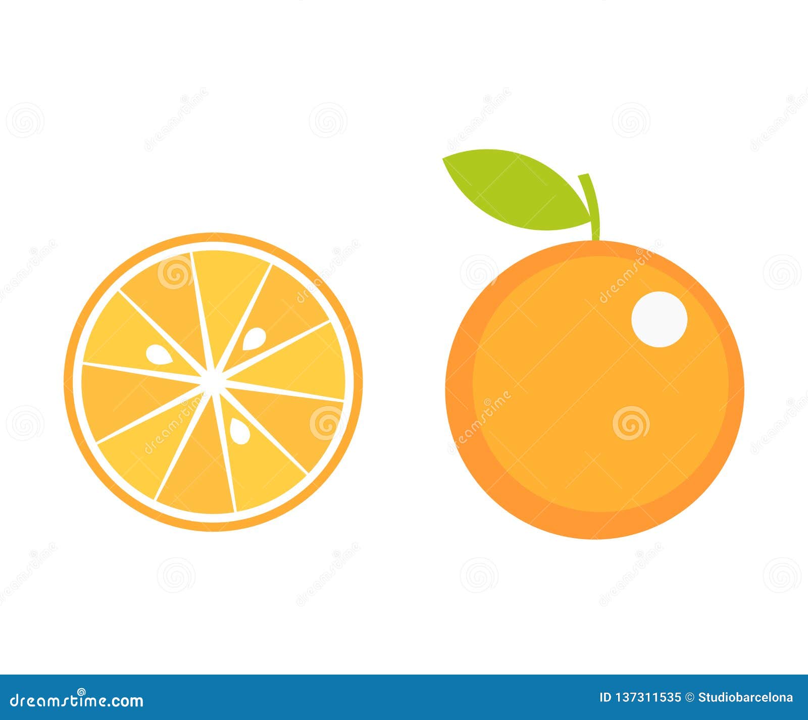 Orange fruit icons stock vector. Illustration of color - 137311535