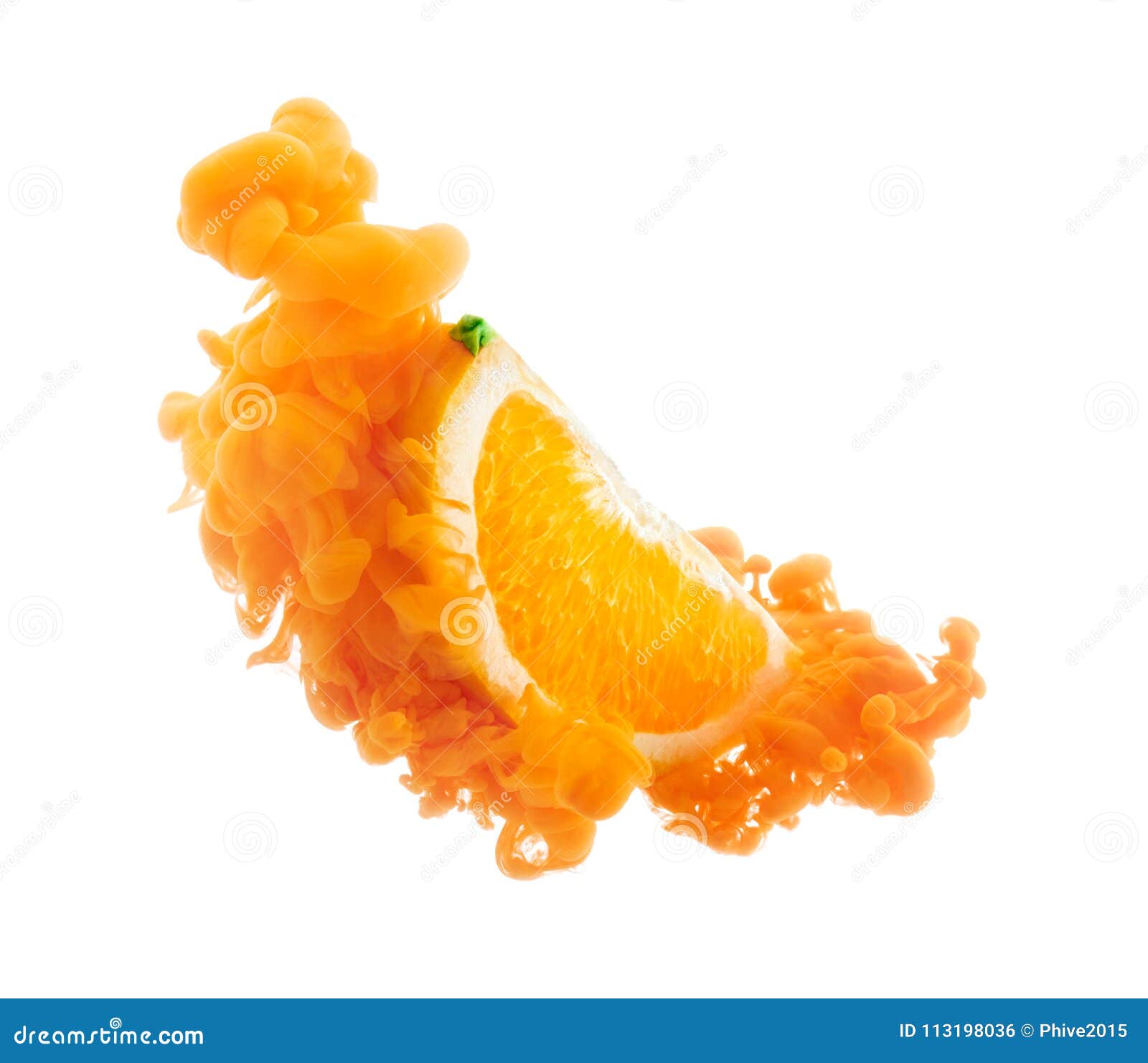 Orange Fruit on Ink Isolated Stock Photo - Image of pulp, beverage ...