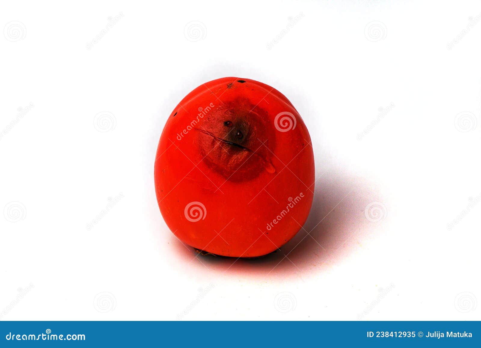 Orange Fruit Isolate on a White Background - Moldy Persimmon. Spoiled ...