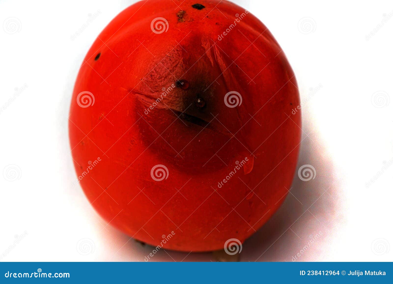 Orange Fruit Isolate on a White Background - Moldy Persimmon. Spoiled ...