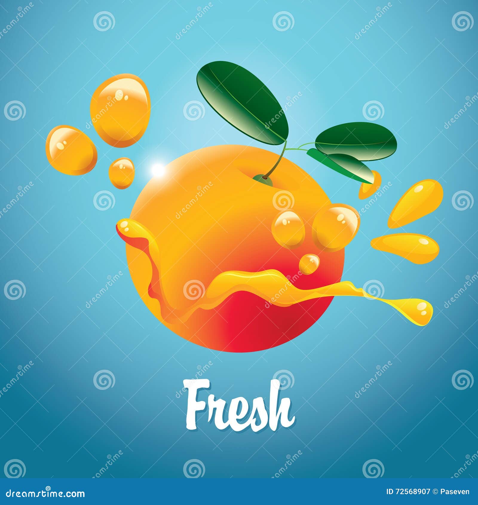 Orange Fruit and Juice Splash Stock Vector - Illustration of menu, food ...