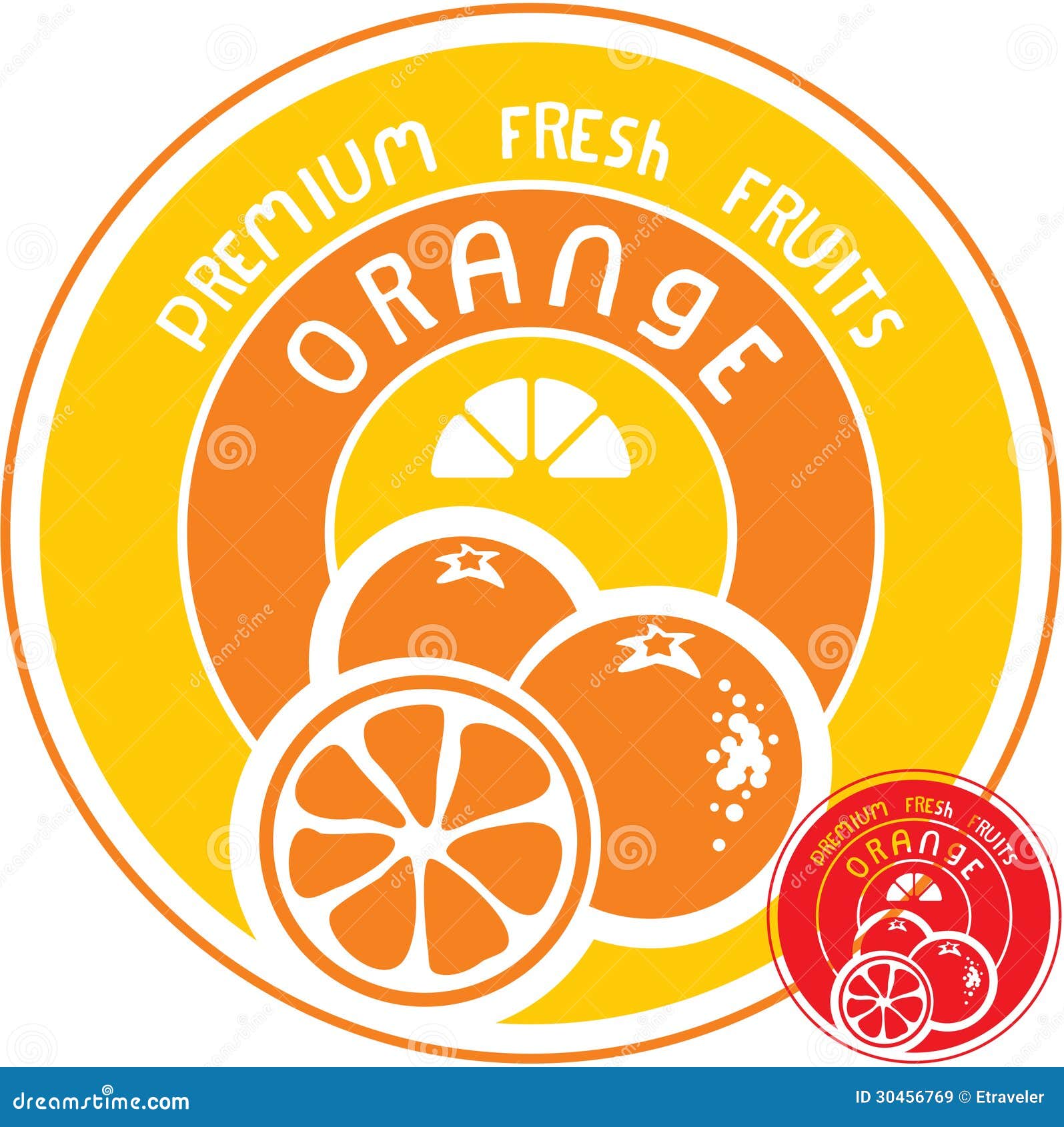 Orange fruit label stock vector. Illustration of graphic - 30456769