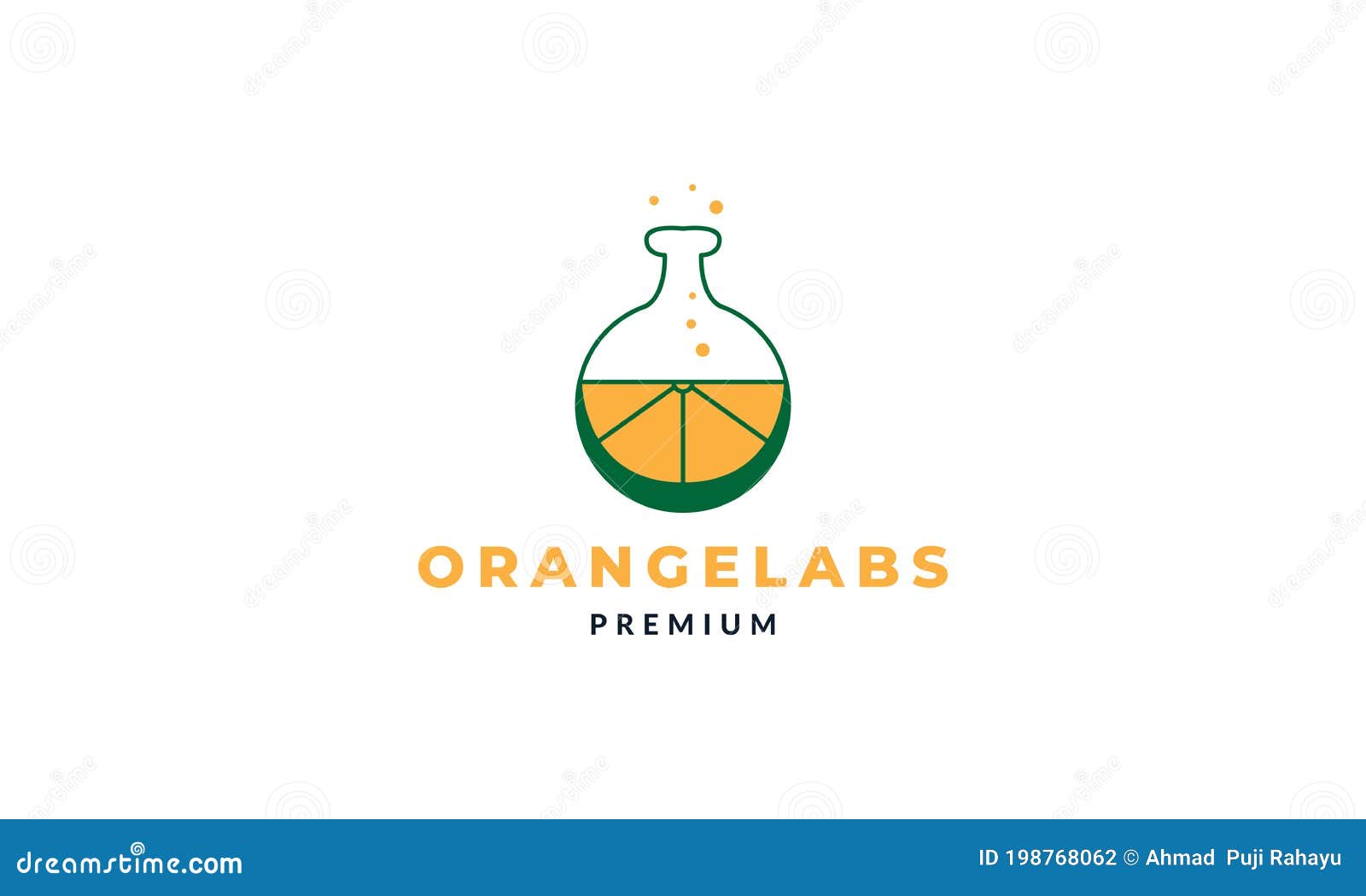 Orange Fruit with Laboratory Bottle Logo Vector Illustration Design ...