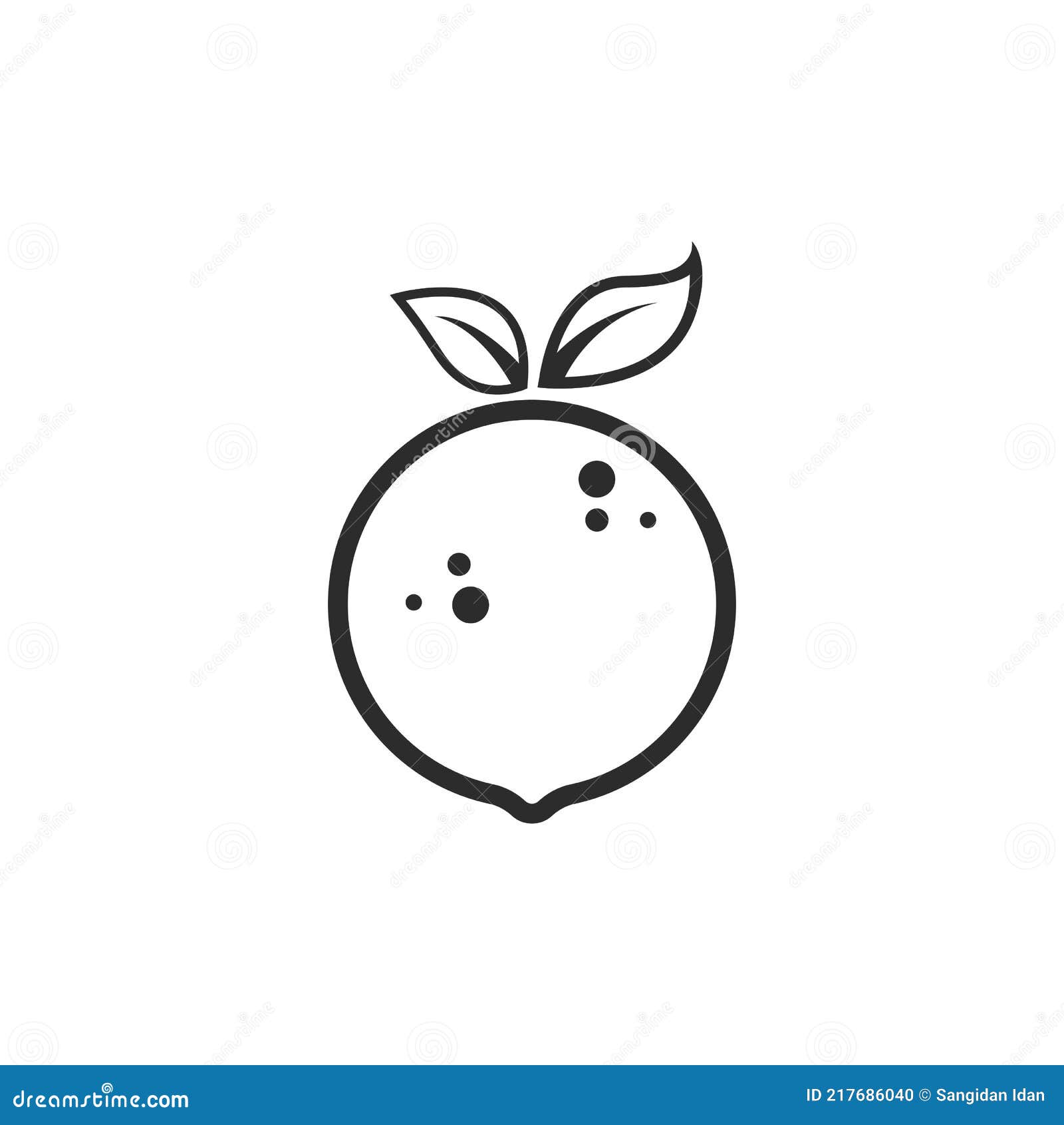 Orange Fruit Line Vector Illustration Concept Design Stock Vector ...