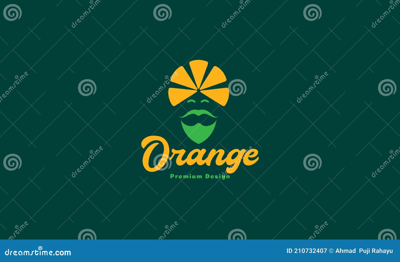 Orange Fruit with Man Hat Logo Design Vector Icon Symbol Illustration ...