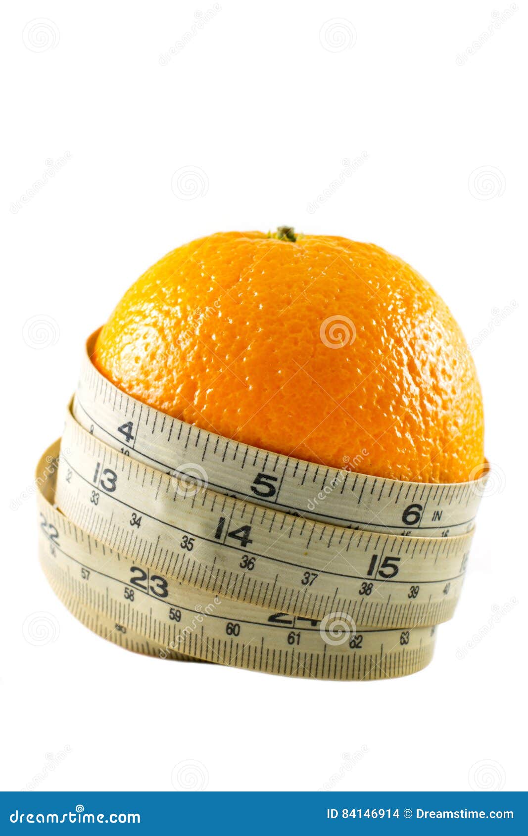Orange Fruit with Measurement Tape Stock Photo - Image of measuring ...