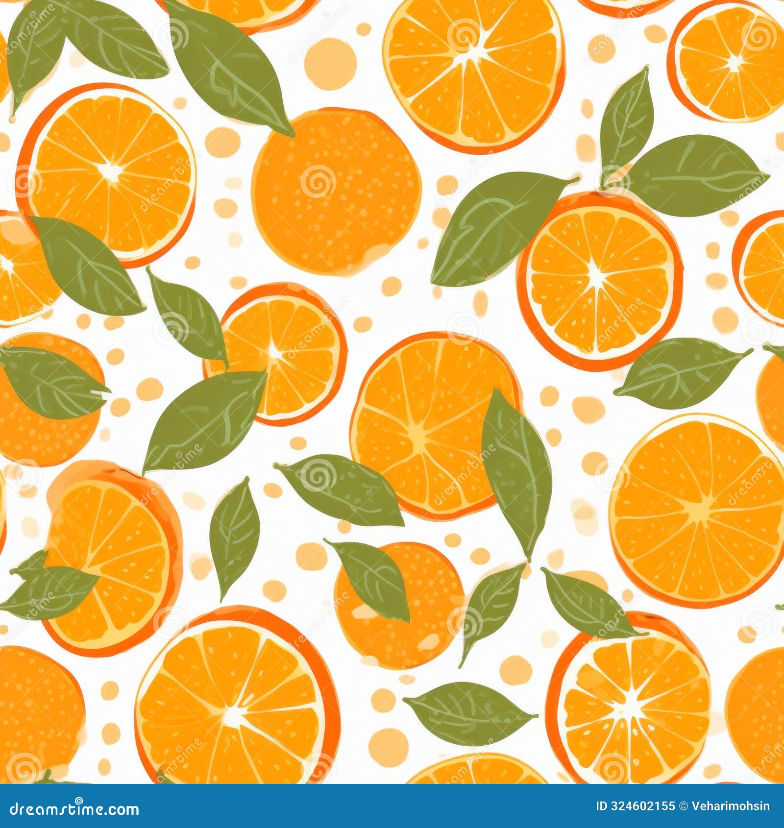 Orange Fruit Pattern - Citrus Seamless Background with Yellow Juicy Oranges Vector Illustration ...