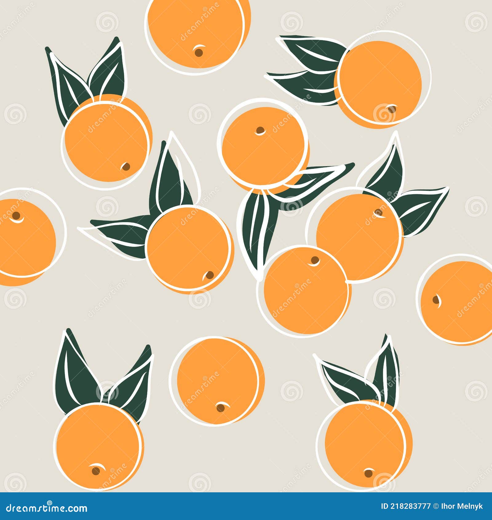 Orange fruit pattern stock vector. Illustration of vector - 218283777