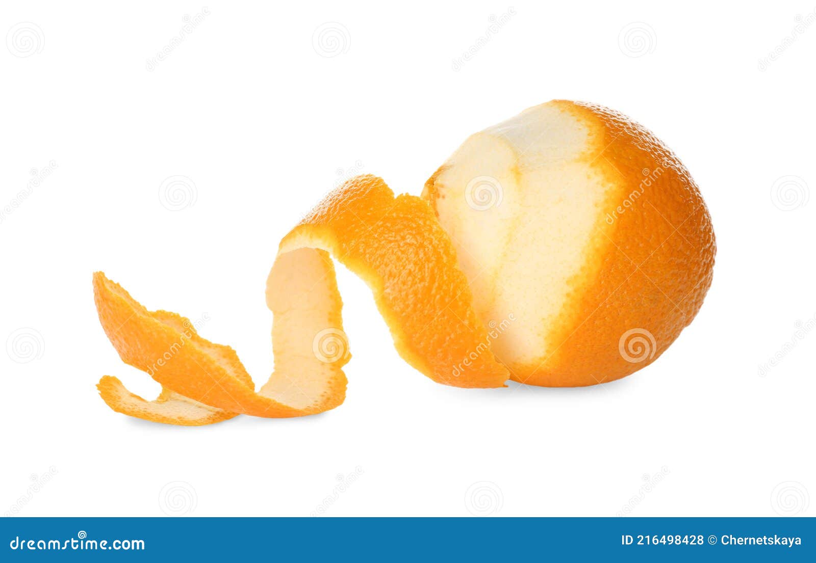 Orange Fruit with Peel on White Background Stock Photo - Image of ...