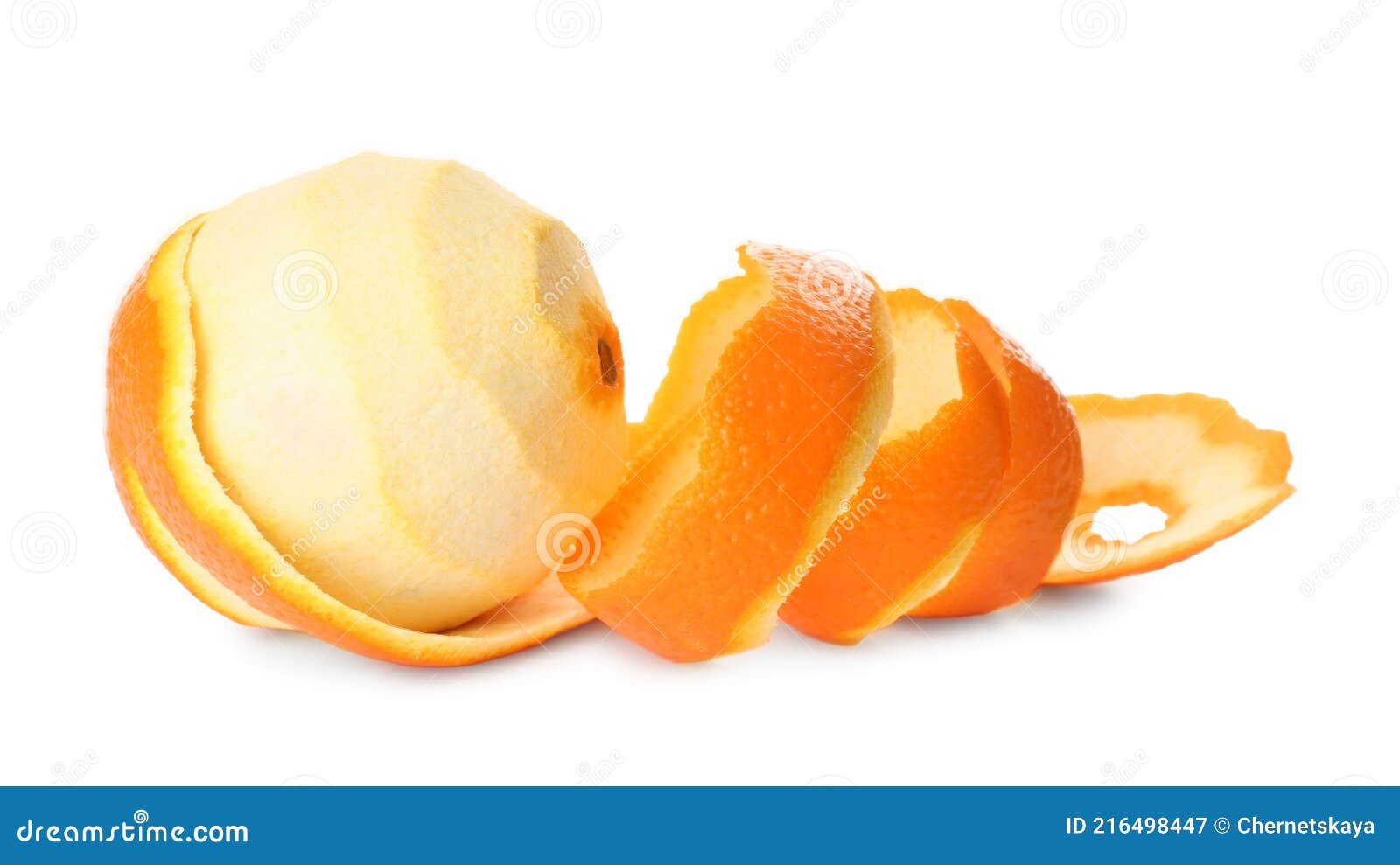 Orange Fruit with Peel on White Background Stock Image - Image of ...