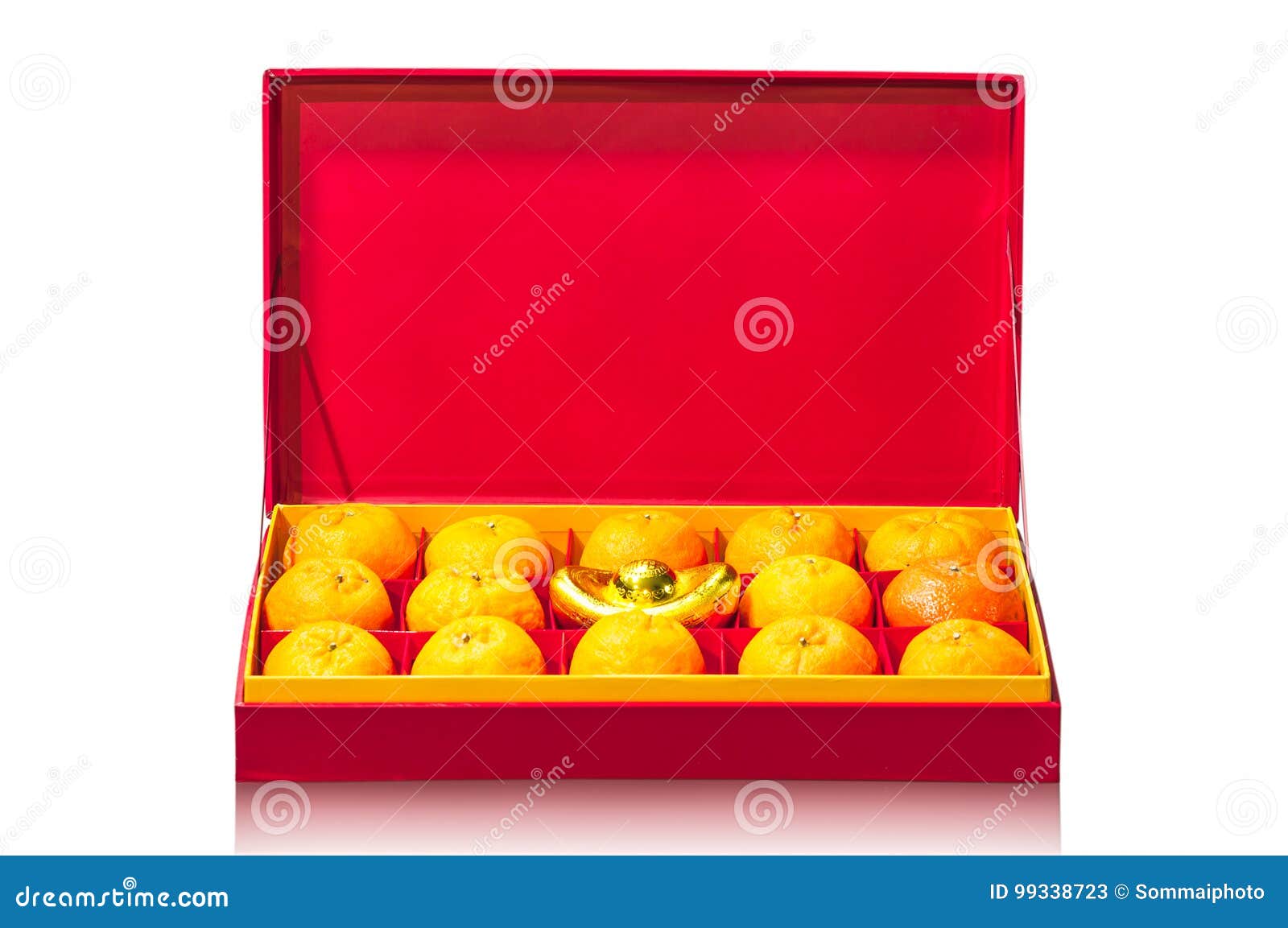 Orange fruit in red box stock image. Image of gift, good - 99338723