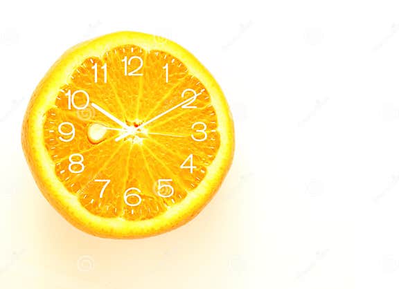 Orange Fruit Slice Clock Idea Concept Stock Photo - Image of juice ...