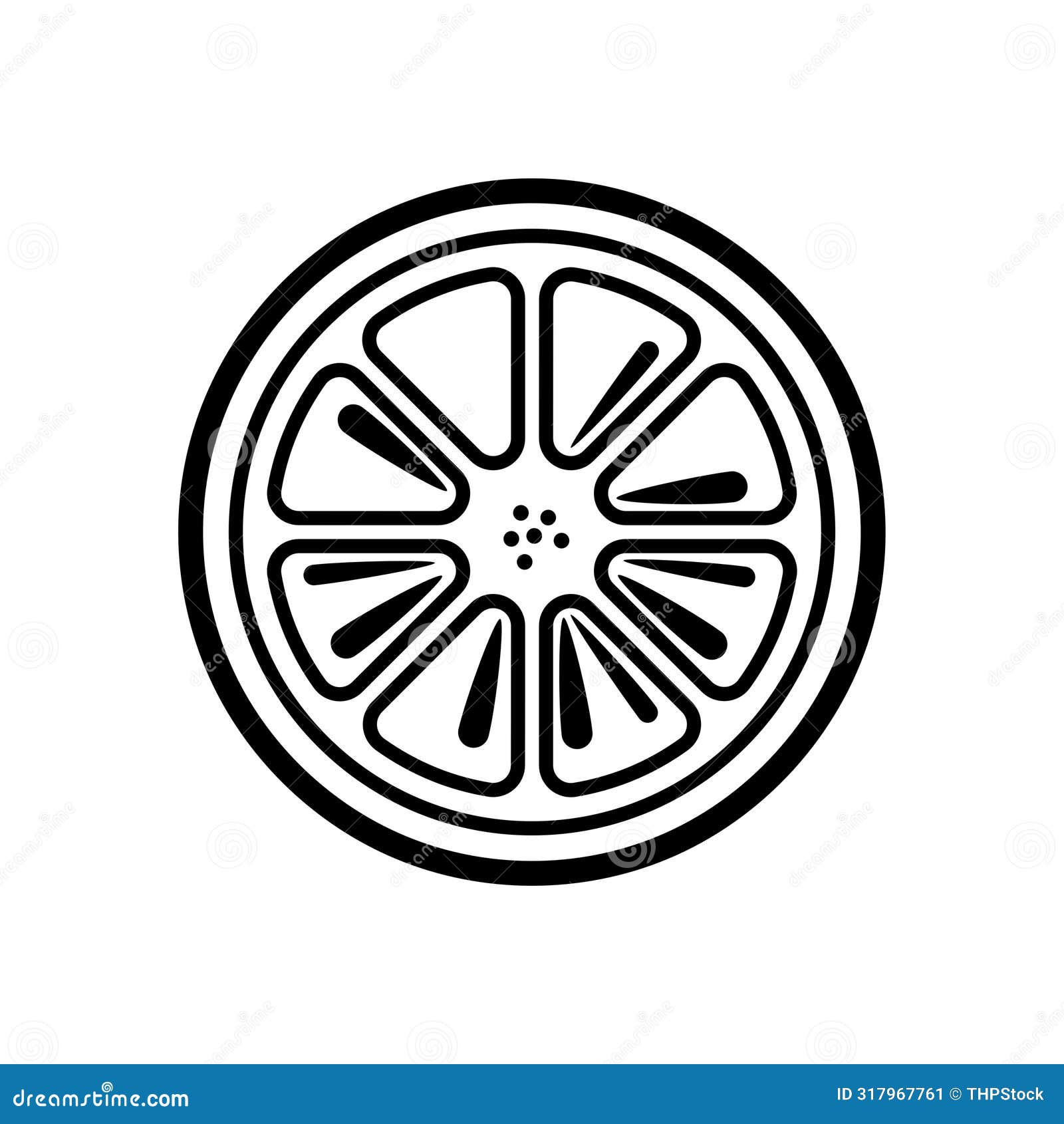 Orange Fruit Slice Line Art Vector Stock Vector - Illustration of ...