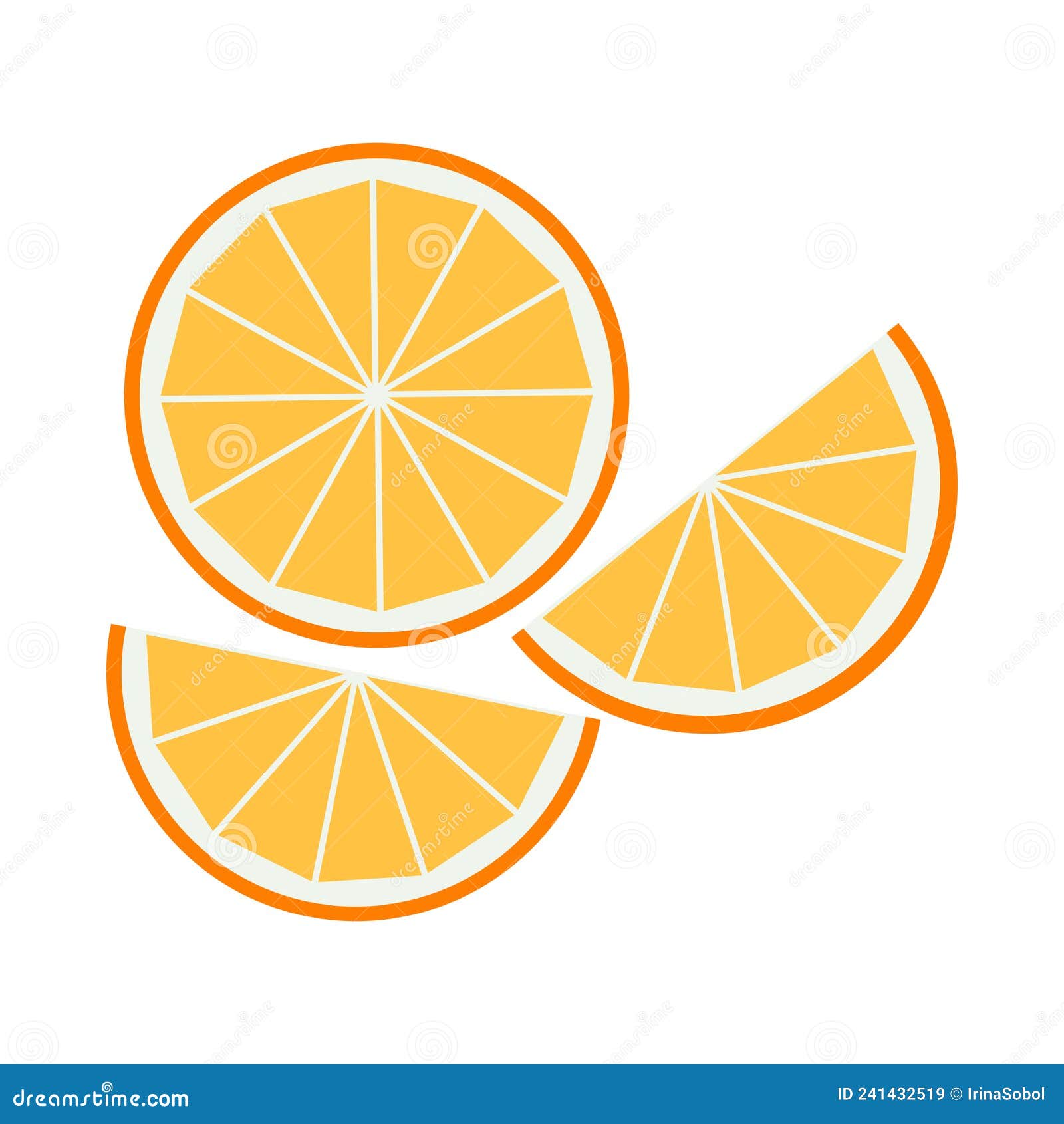Orange Fruit Slices Vector Illustration Stock Vector - Illustration of ...