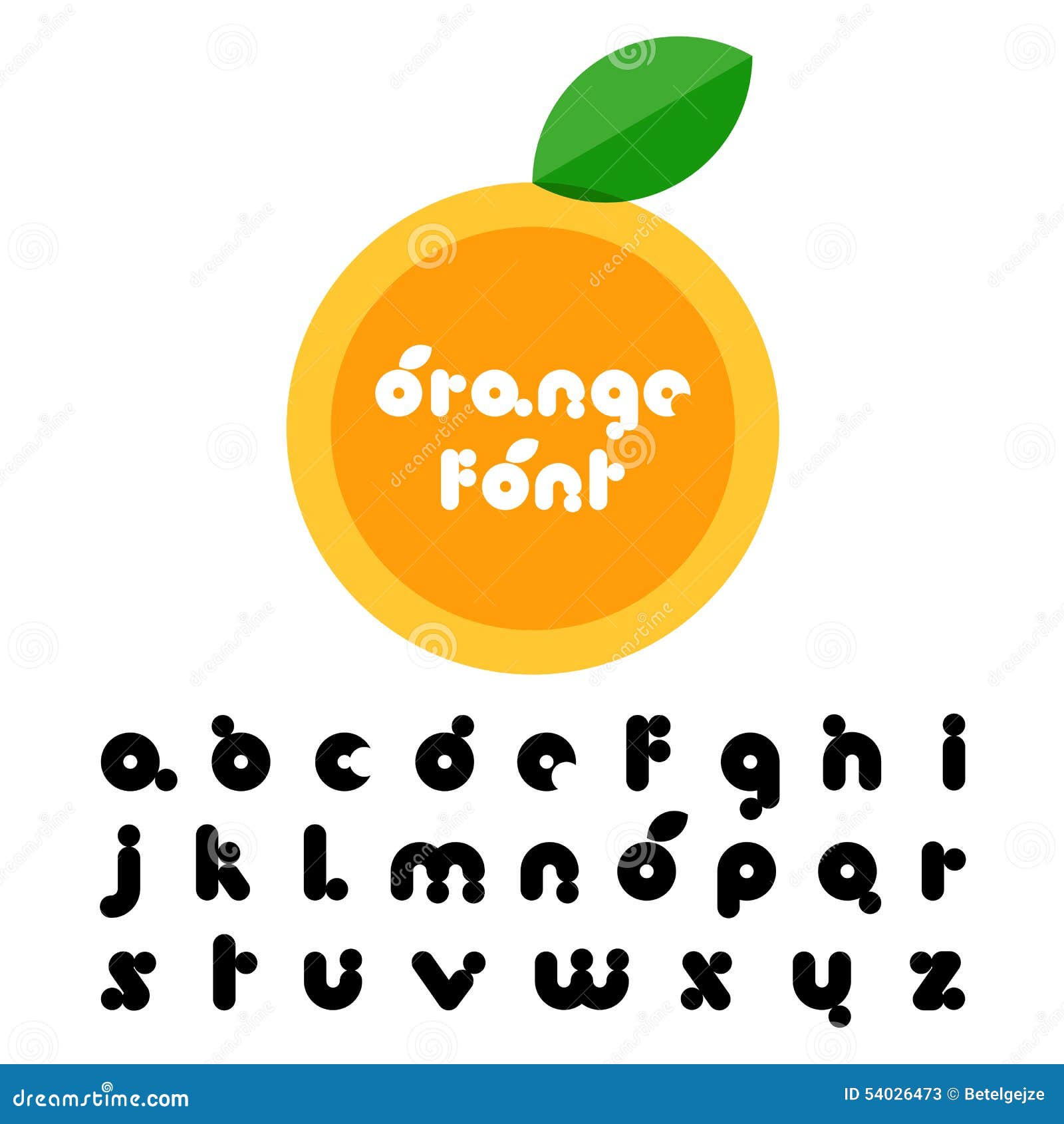 Orange Fruit Stylized Font. Latin Decorative Alphabet Stock Vector ...