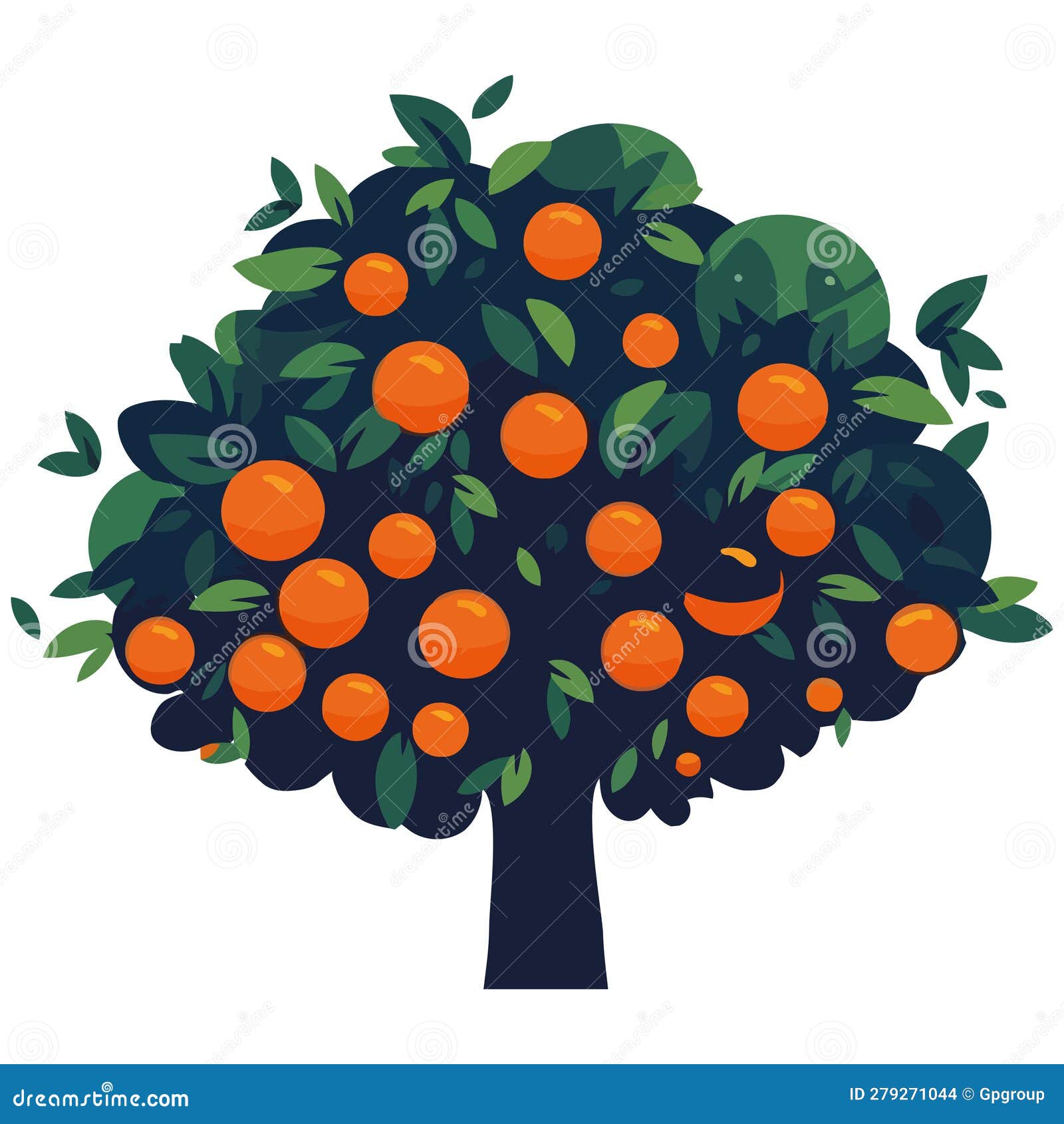 Orange fruit tree design stock vector. Illustration of season - 279271044