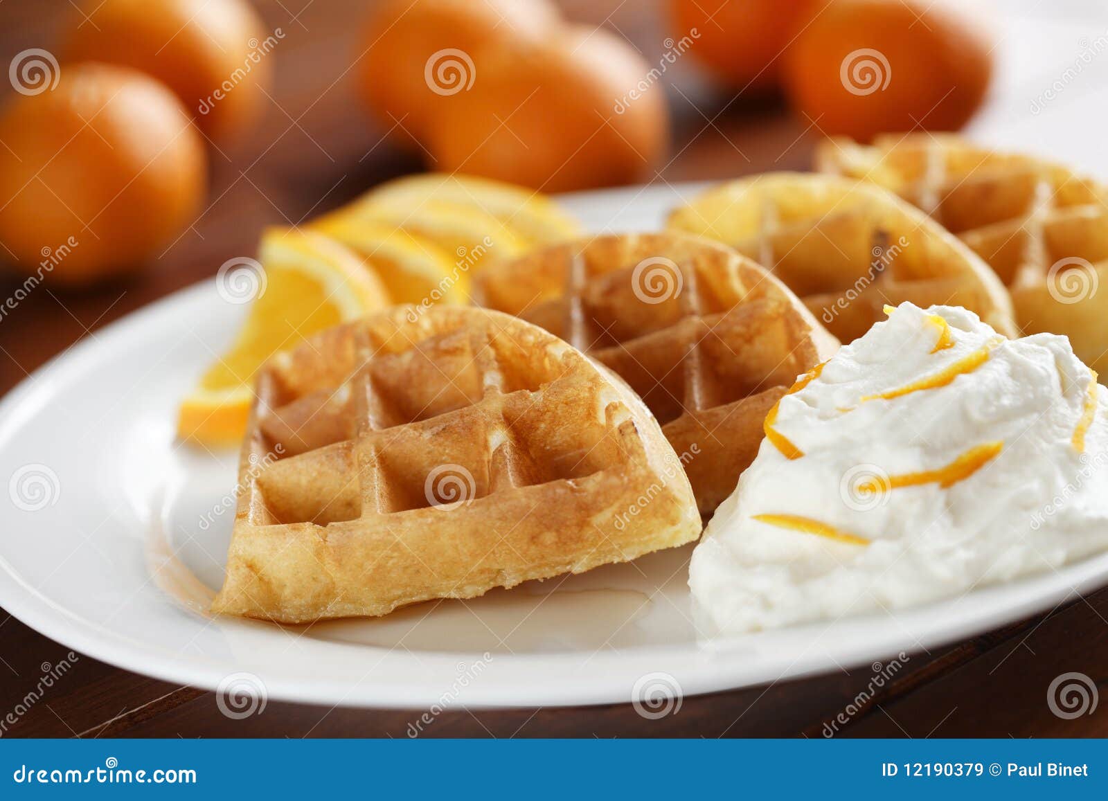 Orange fruit waffles stock image. Image of syrup, diet - 12190379