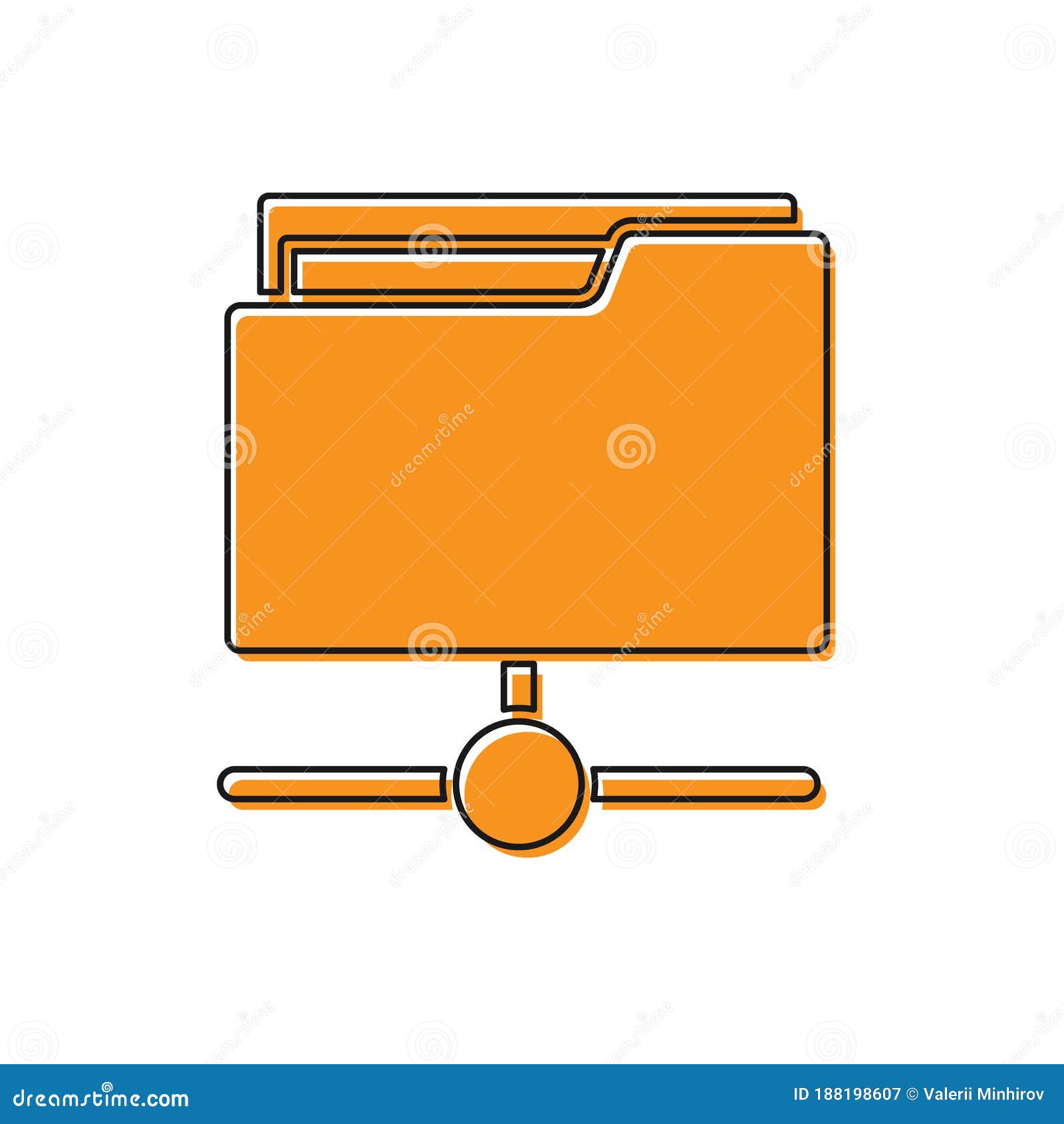Orange FTP Folder Icon Isolated On White Background. Software Update ...