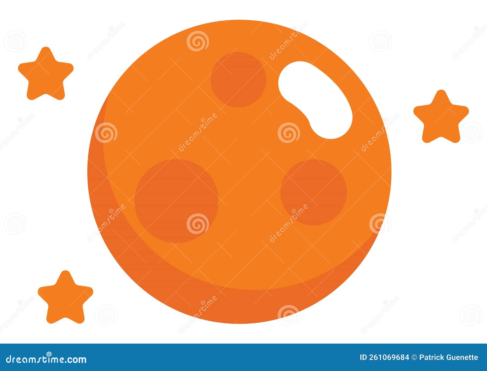 Orange full moon, icon stock vector. Illustration of scary - 261069684