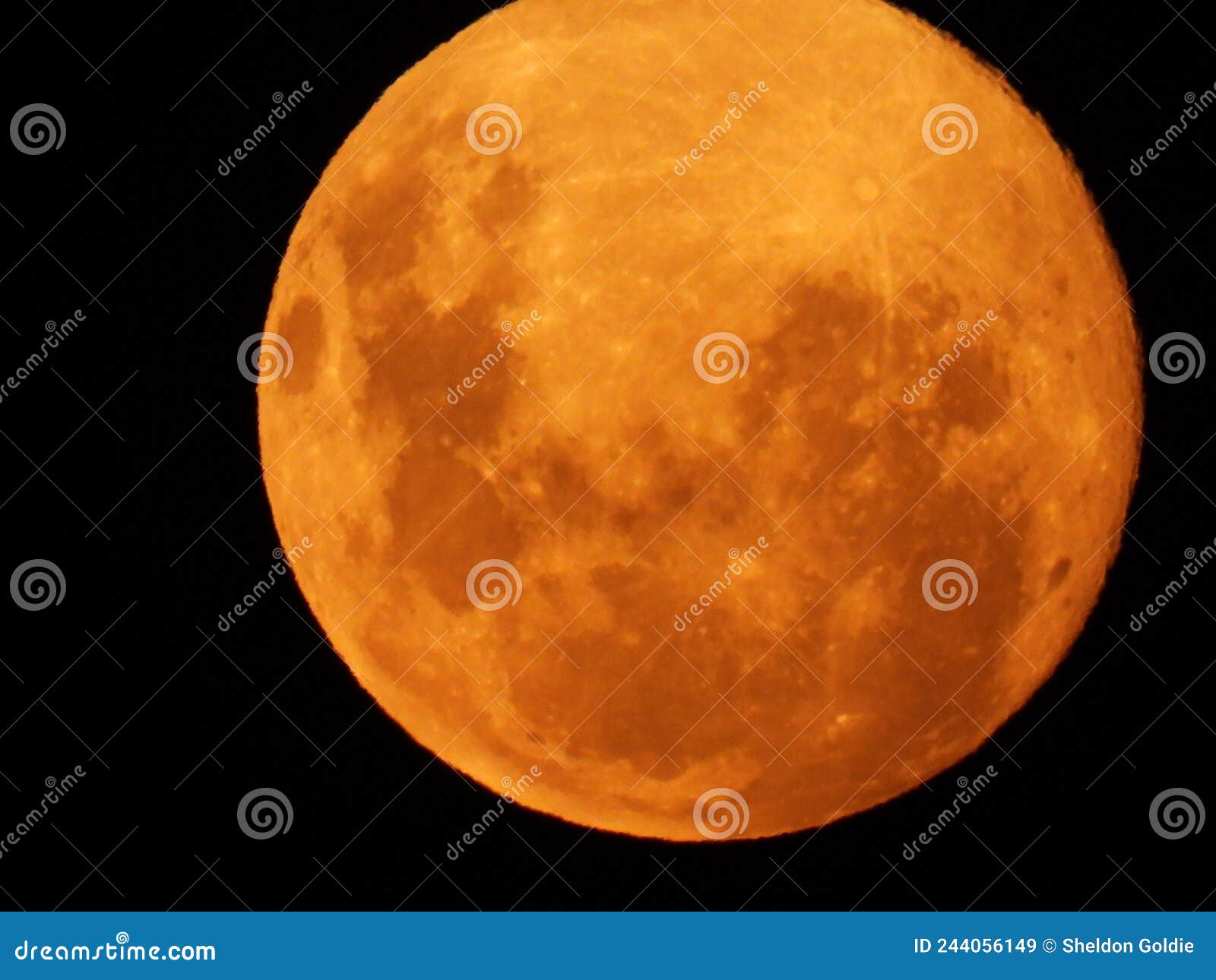 Orange Full Moon on a Warm Night Stock Image - Image of afterglow ...