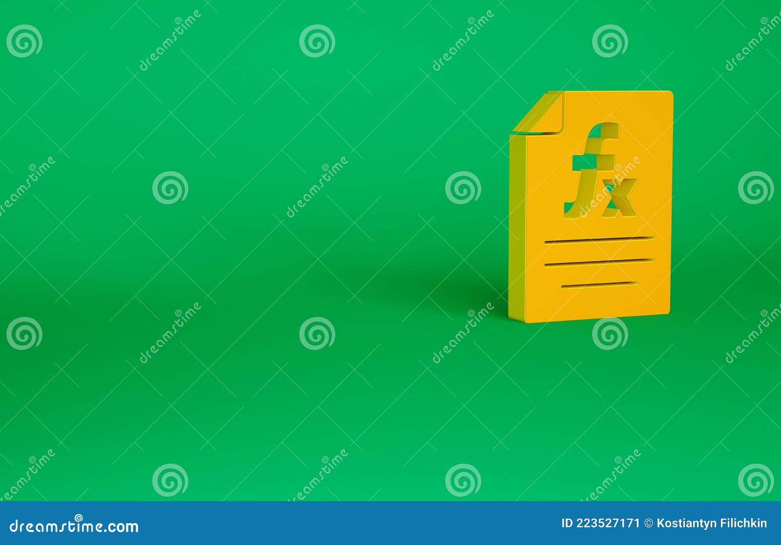 Orange Function Mathematical Symbol Icon Isolated on Green Background ...