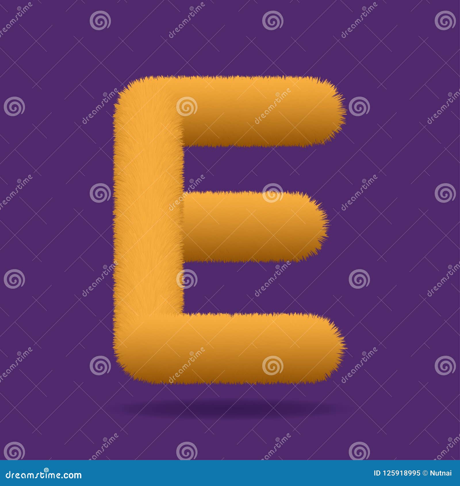 Orange Fur Uppercase Letter E - Vector Stock Vector - Illustration of ...