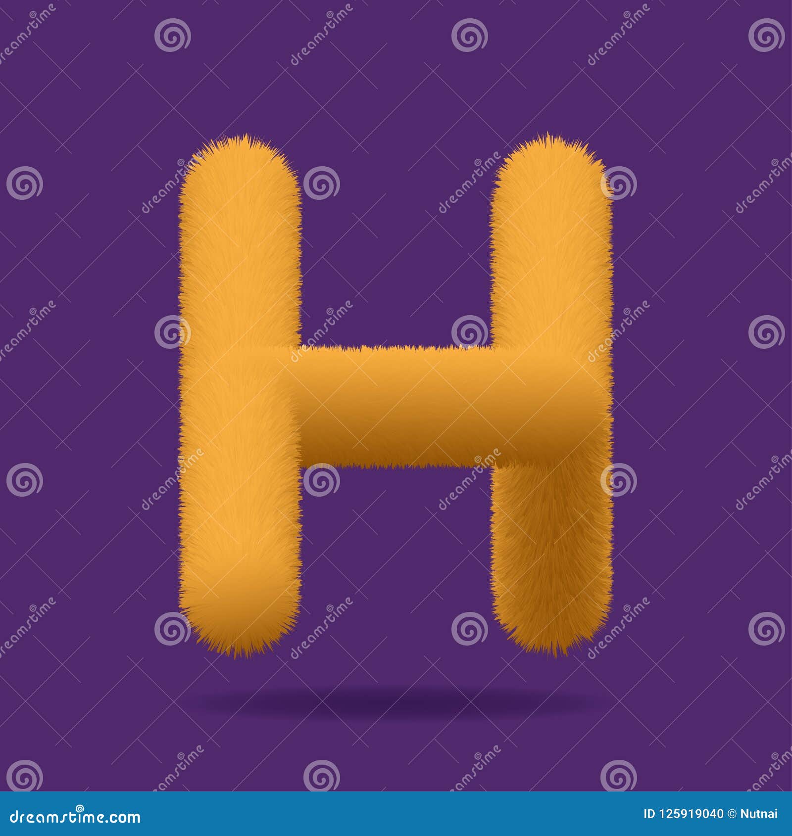 Orange Fur Uppercase Letter H - Vector Stock Vector - Illustration of ...