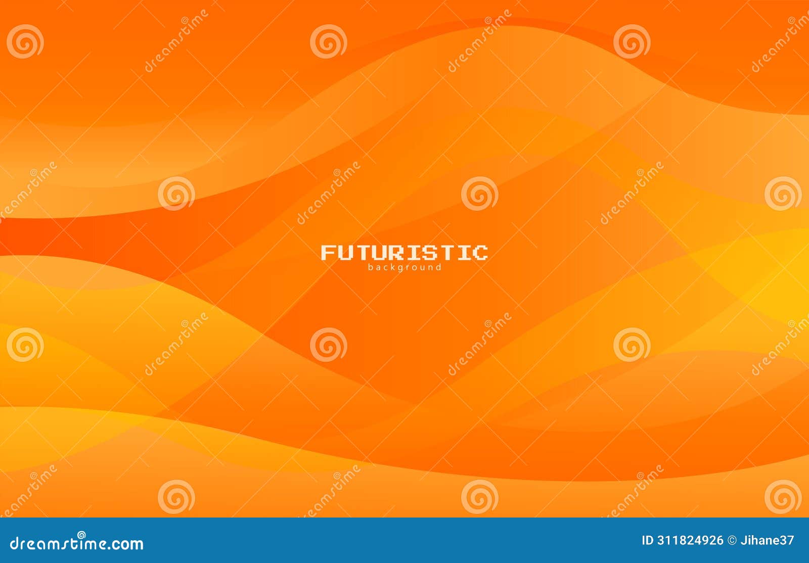 Orange Futuristic Background with Gradient Color Stock Illustration ...