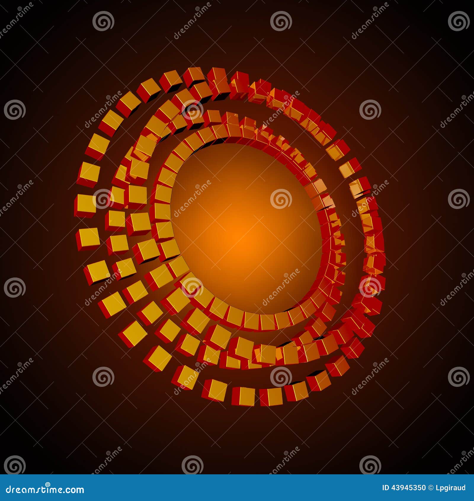 Orange futuristic circle stock illustration. Illustration of technology ...